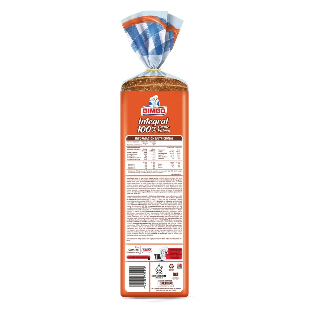 Comprar Pan Integral Bimbo Grande – 630 g | Walmart Costa Rica ...