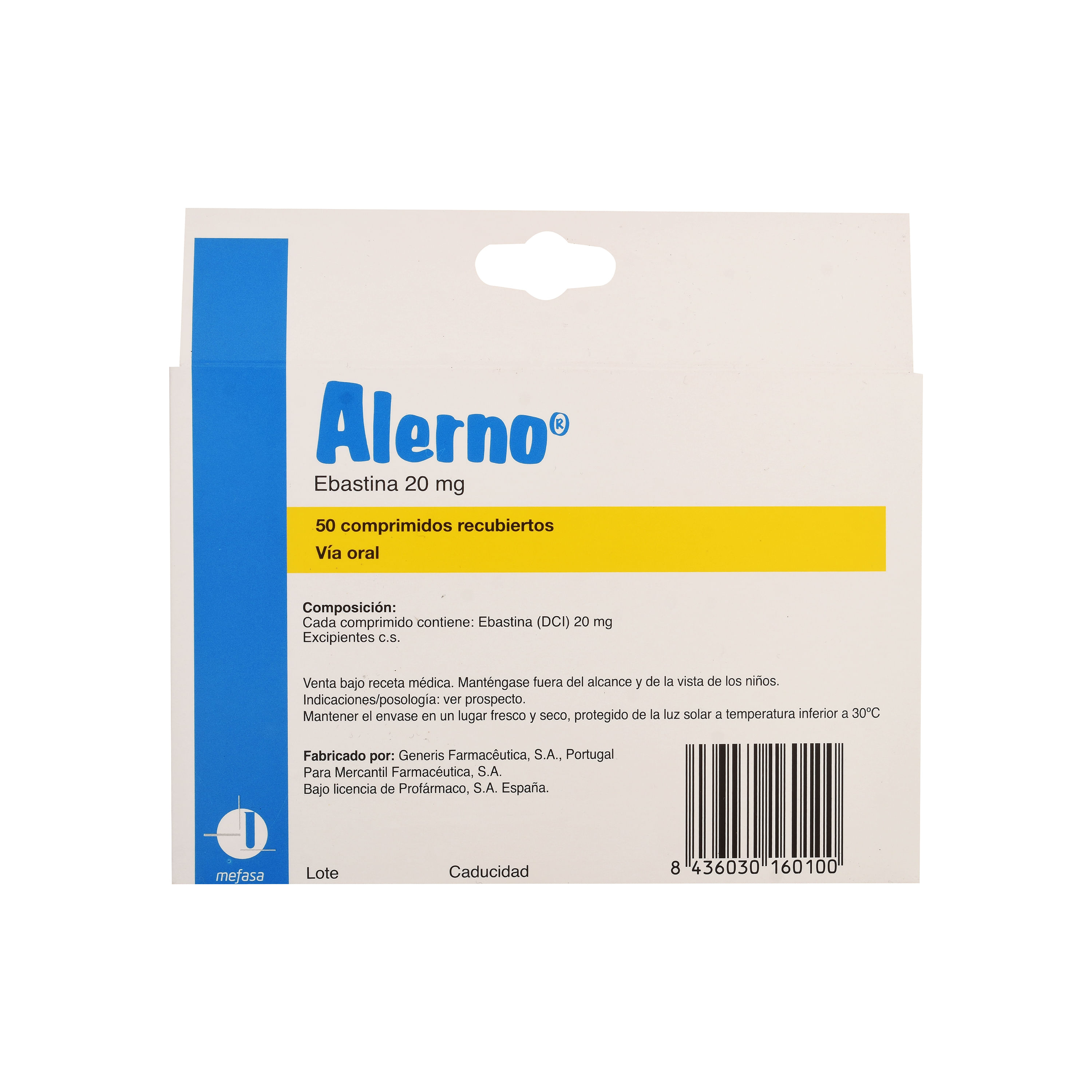 Comprar Alerno 20 Mg, Precio indicado por unidad | Walmart Costa Rica ...