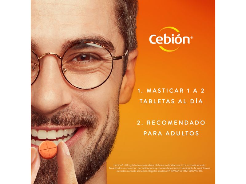 Comprar Cebión Tabletas Masticables De Vitamina C, Sabor Mandarina - 12 ...