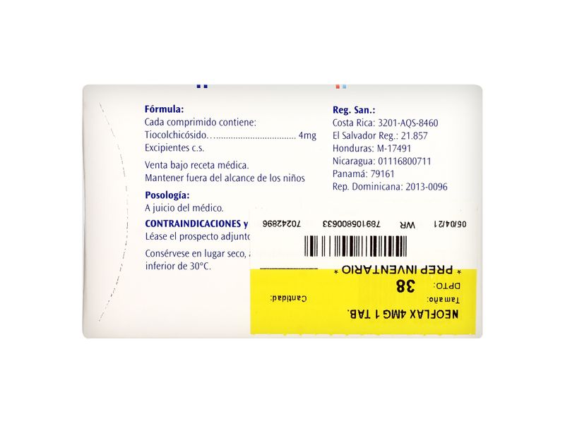 Comprar Neoflax 4Mg, Precio indicado por unidad | Walmart Costa Rica