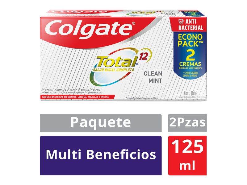 Pasta Dental Colgate Total Clean Mint 125 ml 2 Pack