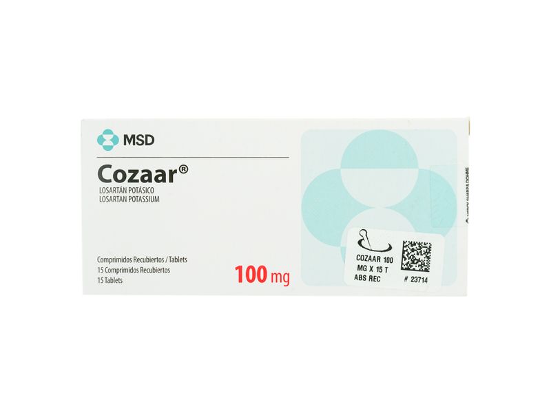 Cozar Msd 100 Mg 15 Tabletas
