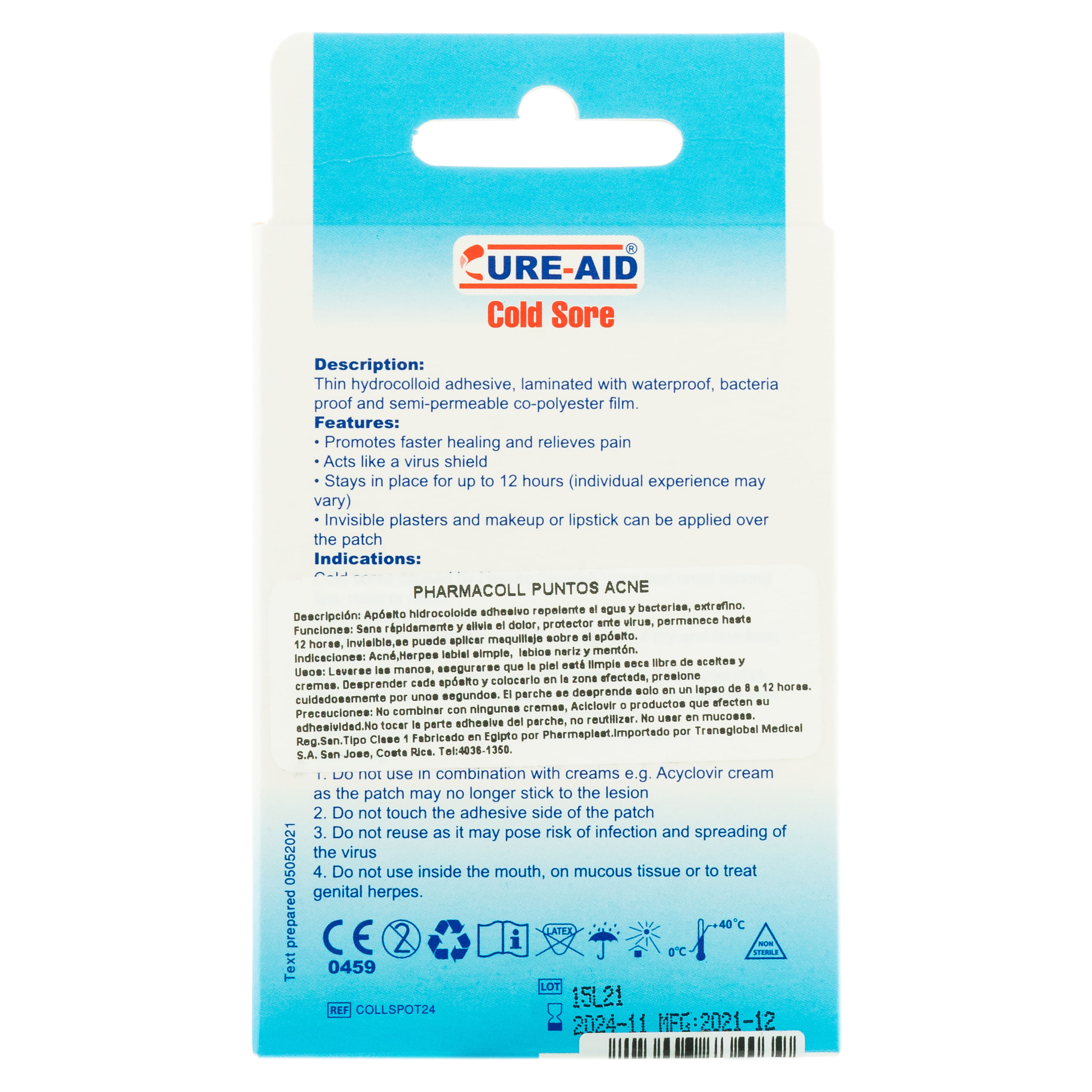Comprar Parche Labial Cure-Aid Hidrocoliode 24 unidades | Walmart Costa ...