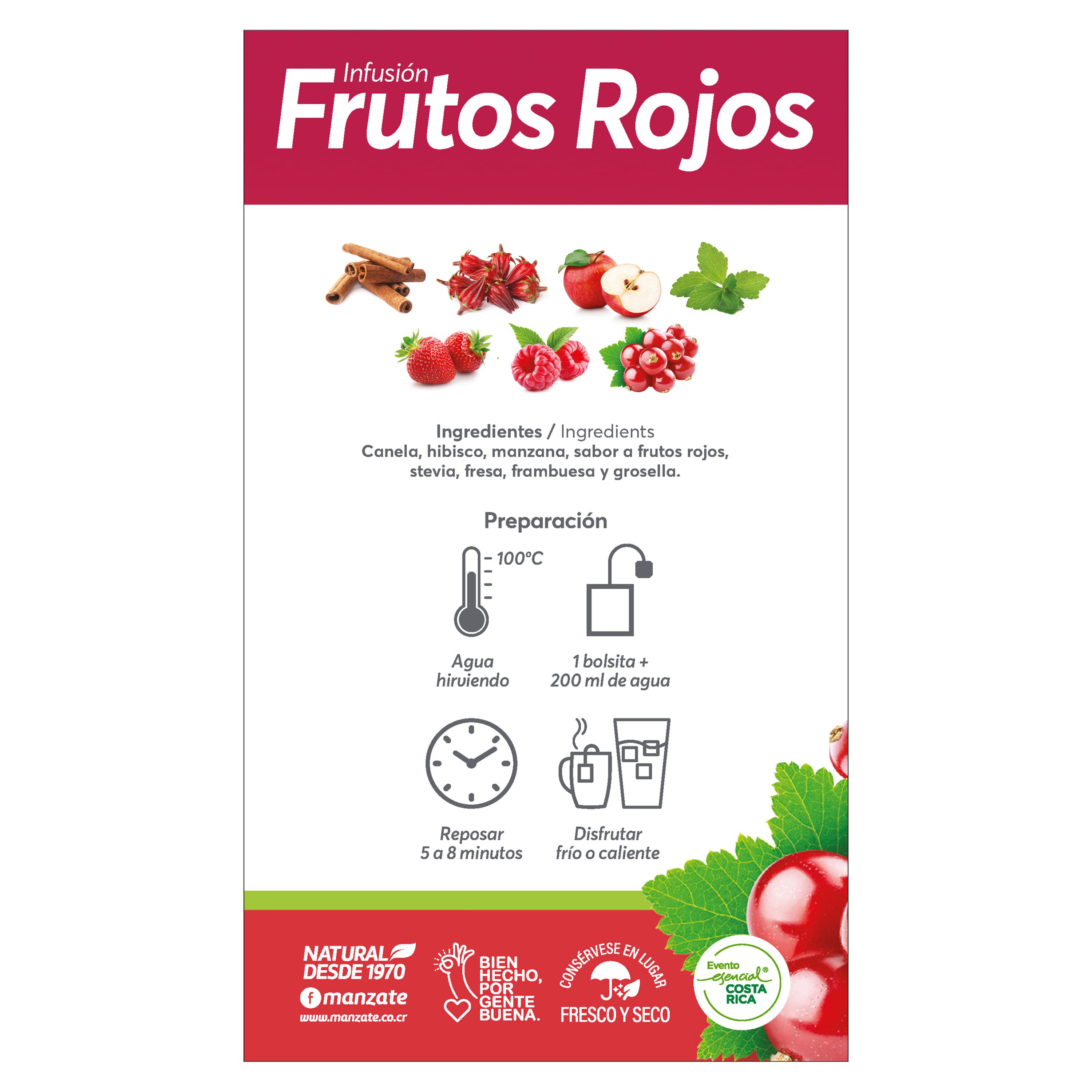 Comprar Infusión Frutos Rojos Manza Té 20 Unidades - 26gr | Walmart ...