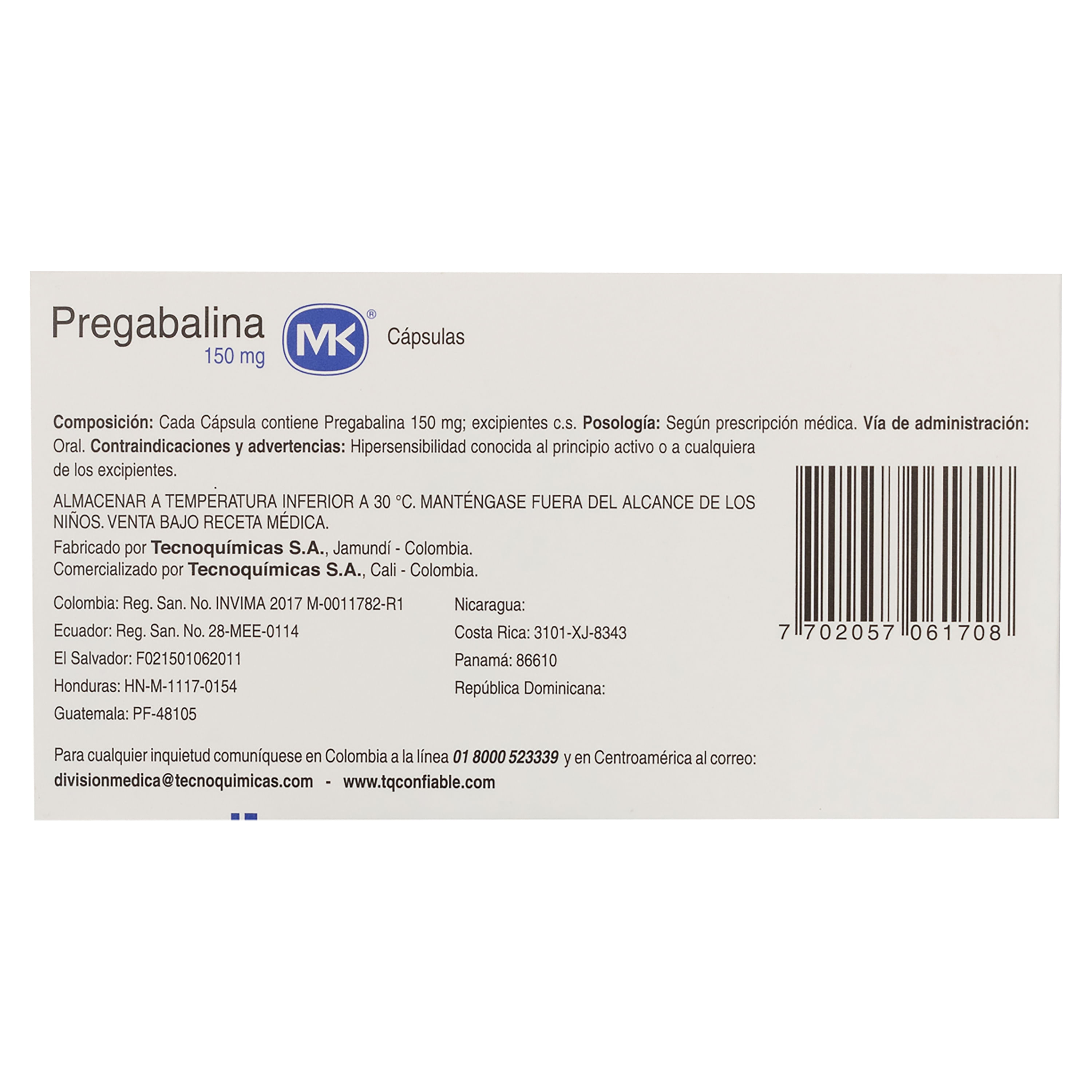 Comprar Pregabalina Mk 150Mg Cap | Walmart Costa Rica