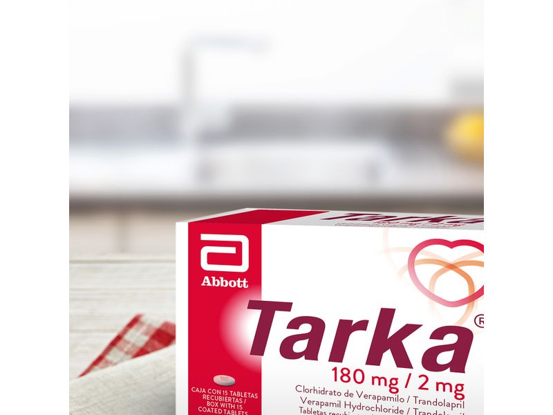 Comprar Tarka Clorhidrato De Verapamilo Abbott 180 Mg - 15 Tabletas ...