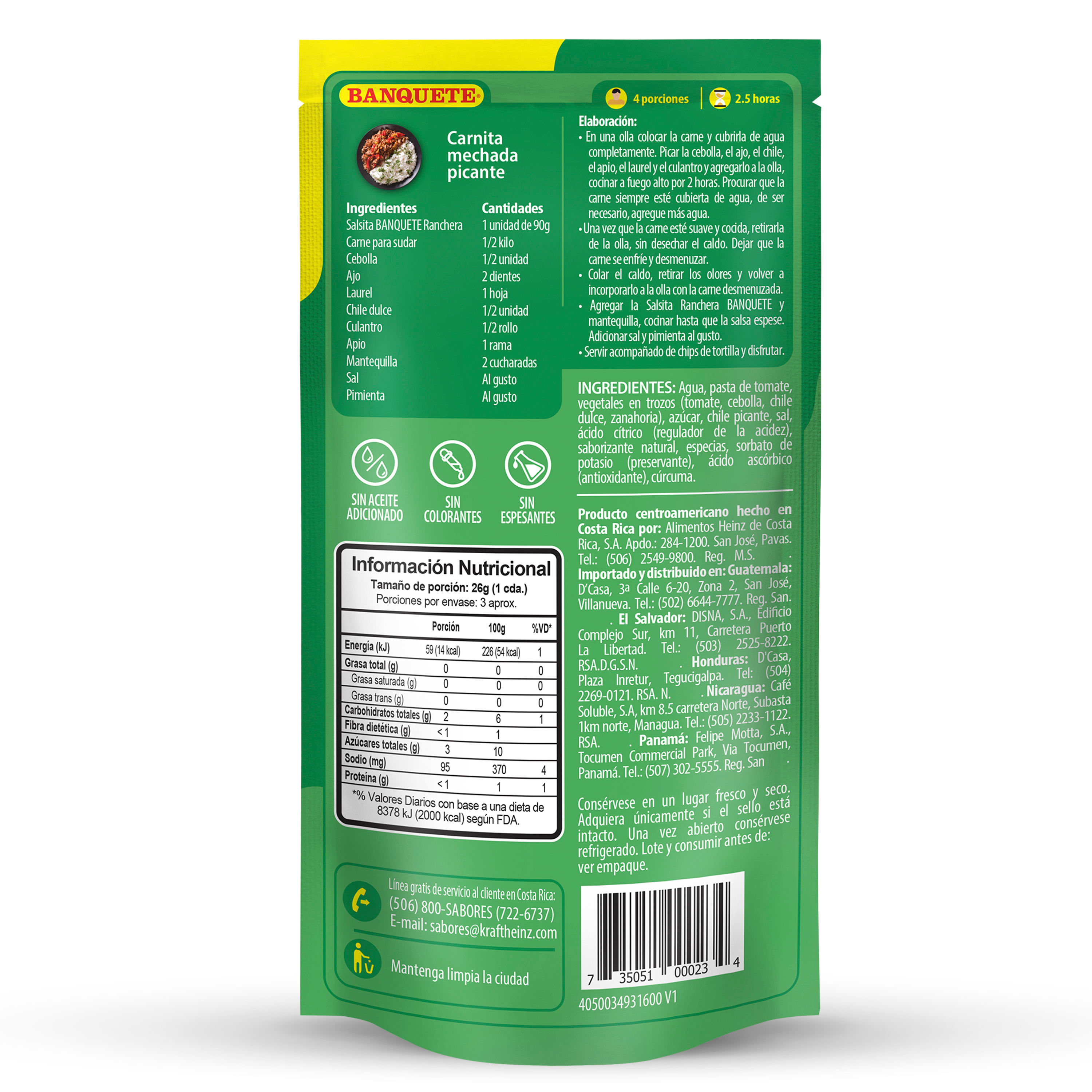 Comprar Salsita Tomate Ranchera Banquete Doypack - 90g | Walmart Costa ...