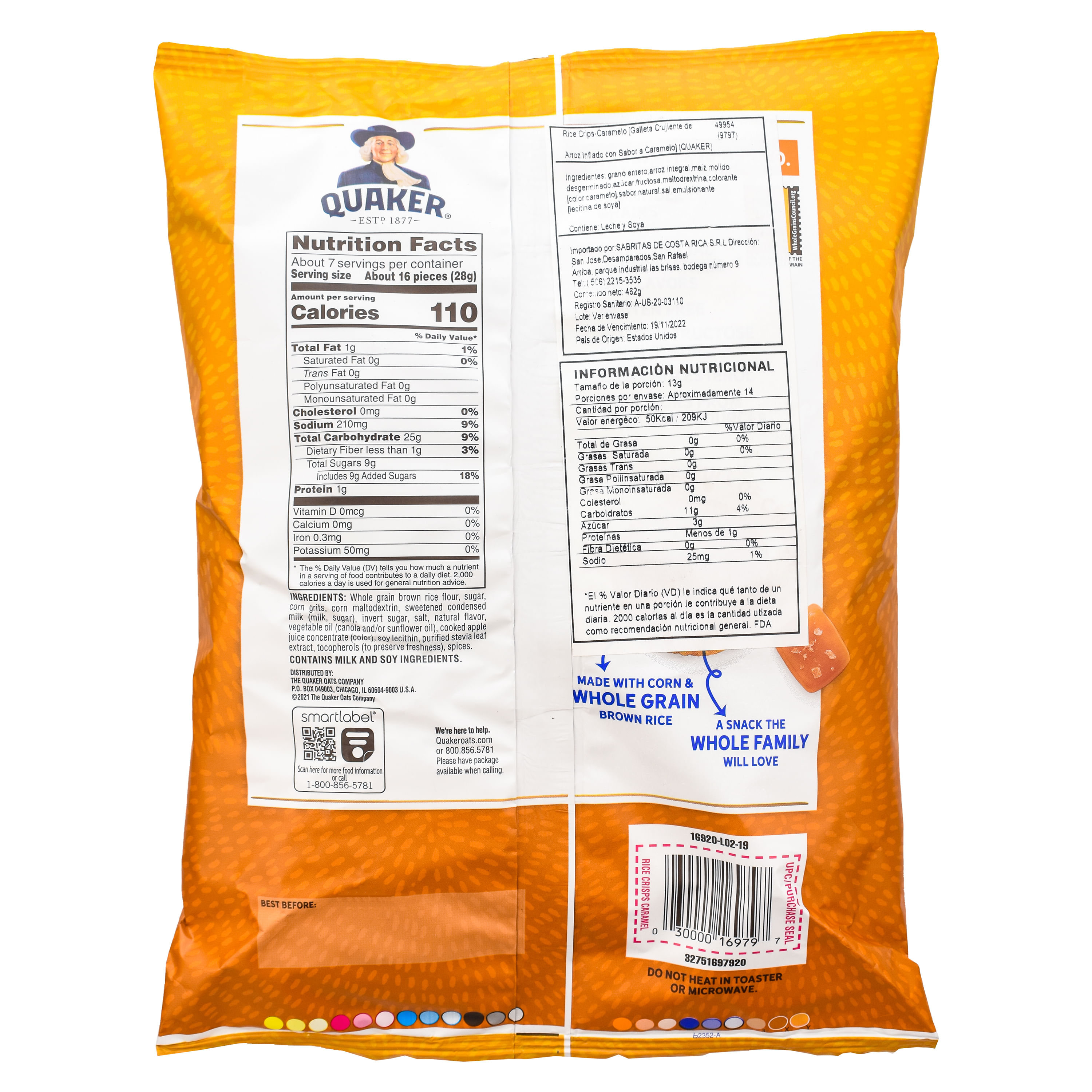 Comprar Snacks Quaker Mini Rice Crisps Caramelo -200 g | Walmart Costa ...