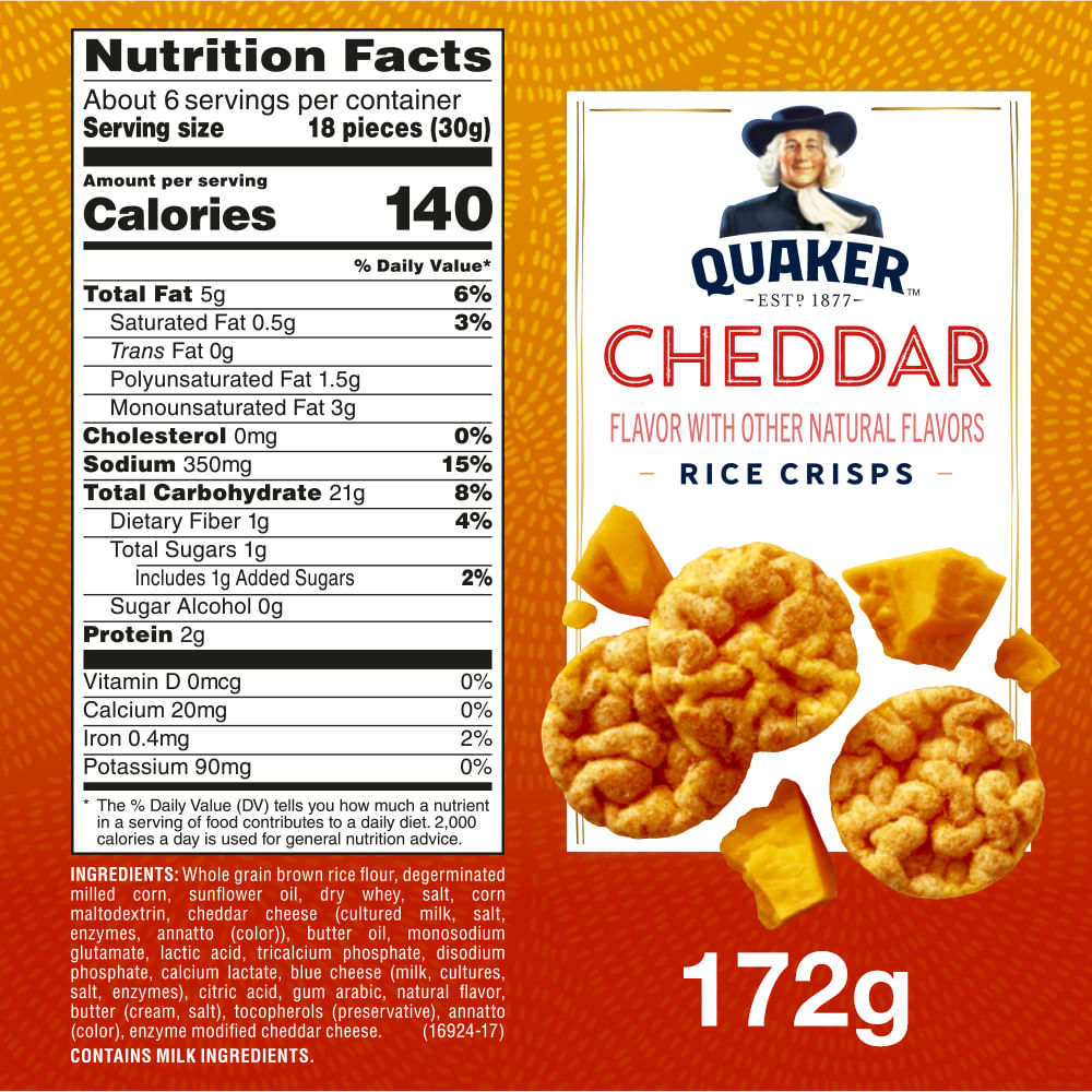 Comprar Snacks Quaker Mini Rice Crisps Cheddar -172 g | Walmart Costa ...