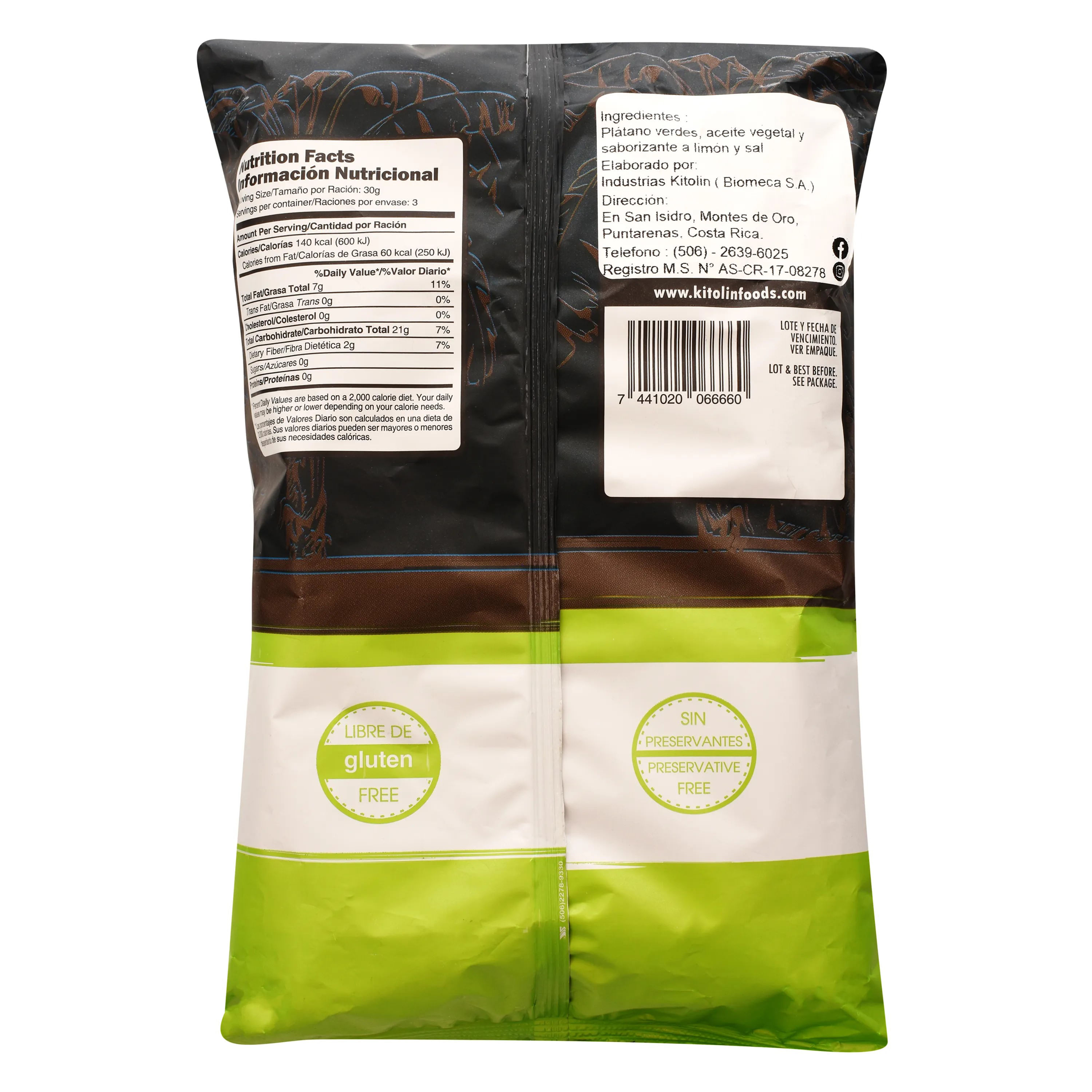 Comprar Snack Kitolin Platanito Verde Con Limón -90 g | Walmart Costa Rica