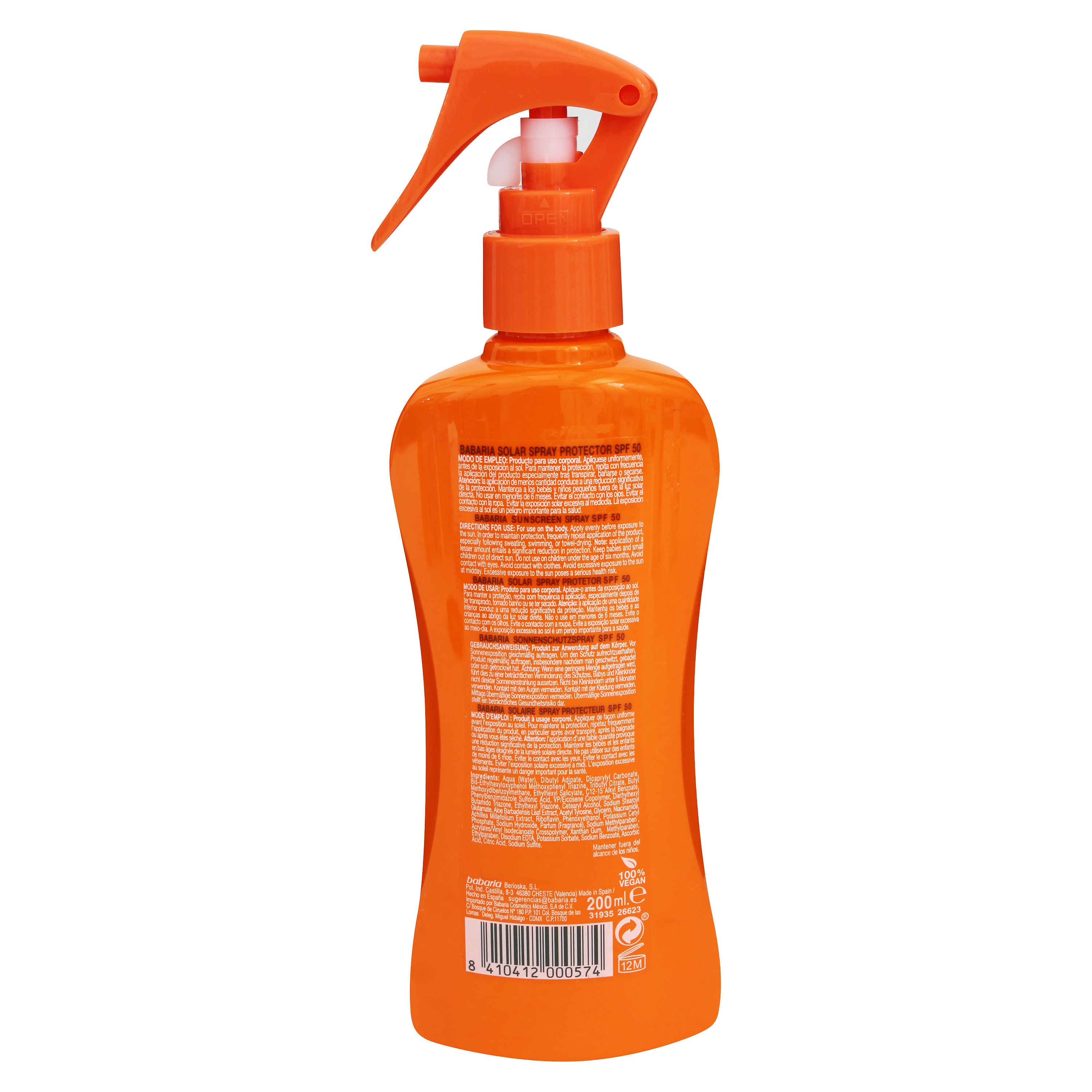 Comprar Protector solar Babaria spray aloe FPS 50 - 200 ml | Walmart ...