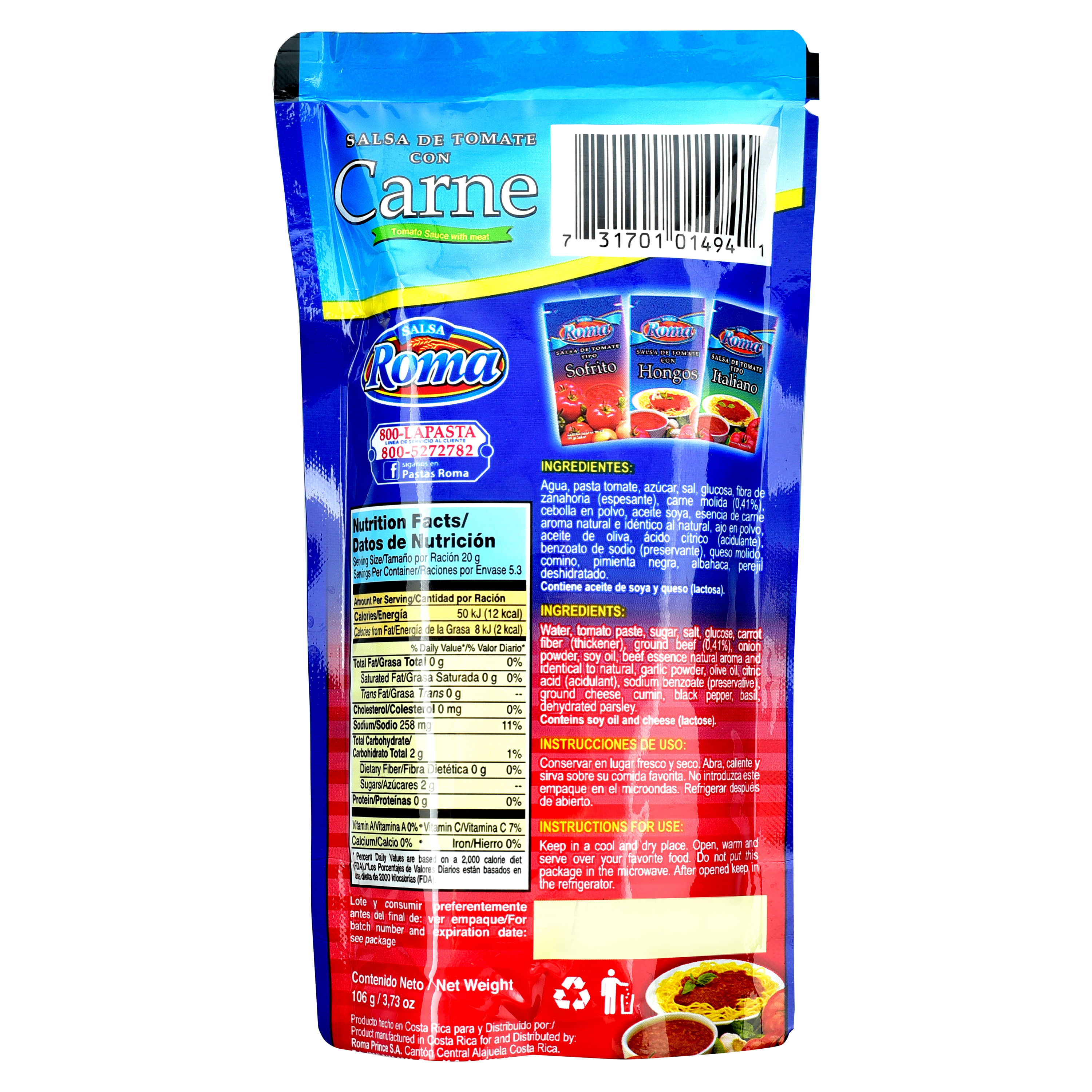 Comprar Salsa Roma Preparada Con Carne - 106gr | Walmart Costa Rica Comprar Salsa Roma Preparada Con Carne - 106gr | Walmart Costa Rica