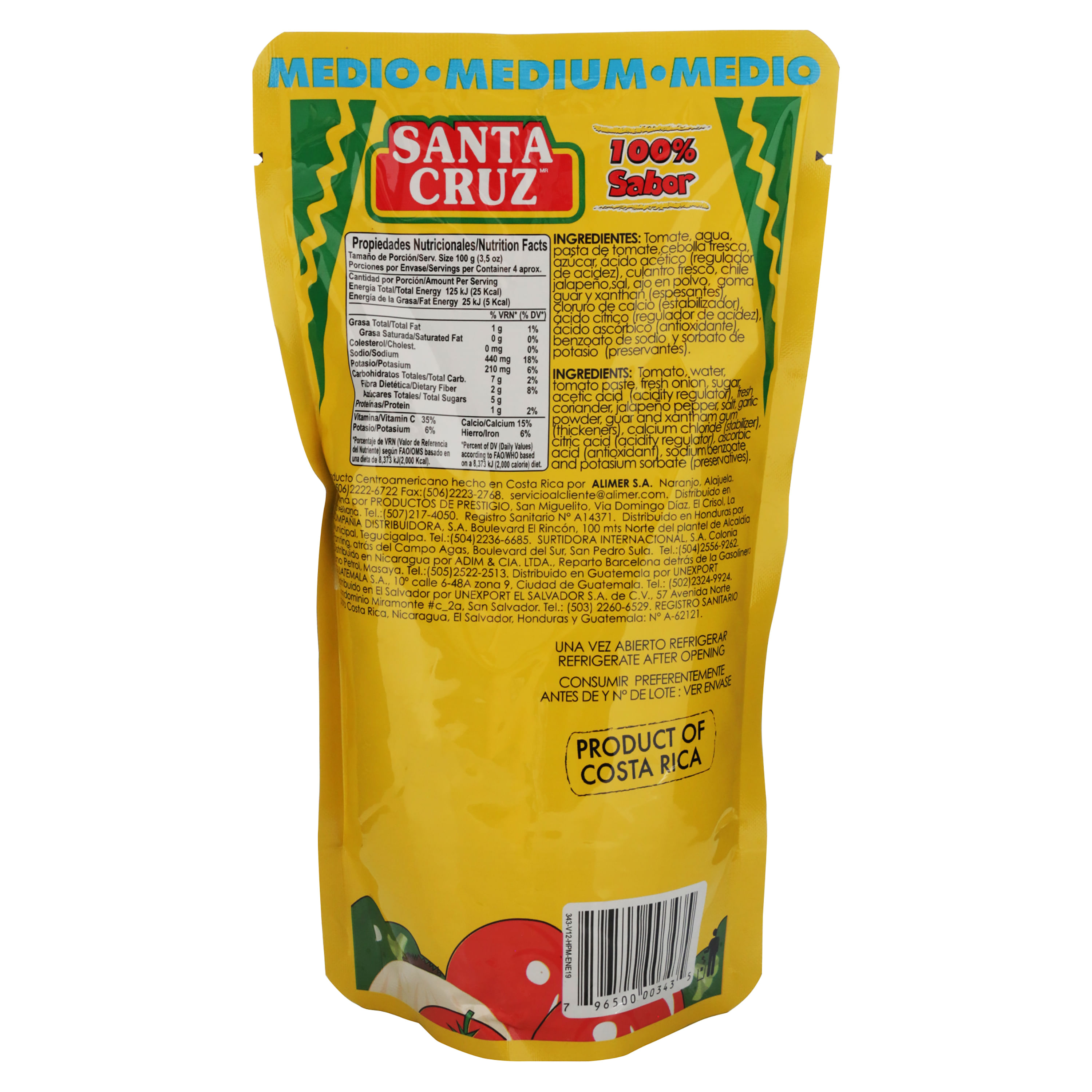 Comprar Salsa Santa Cruz Chunky Medium - 400gr | Walmart Costa Rica