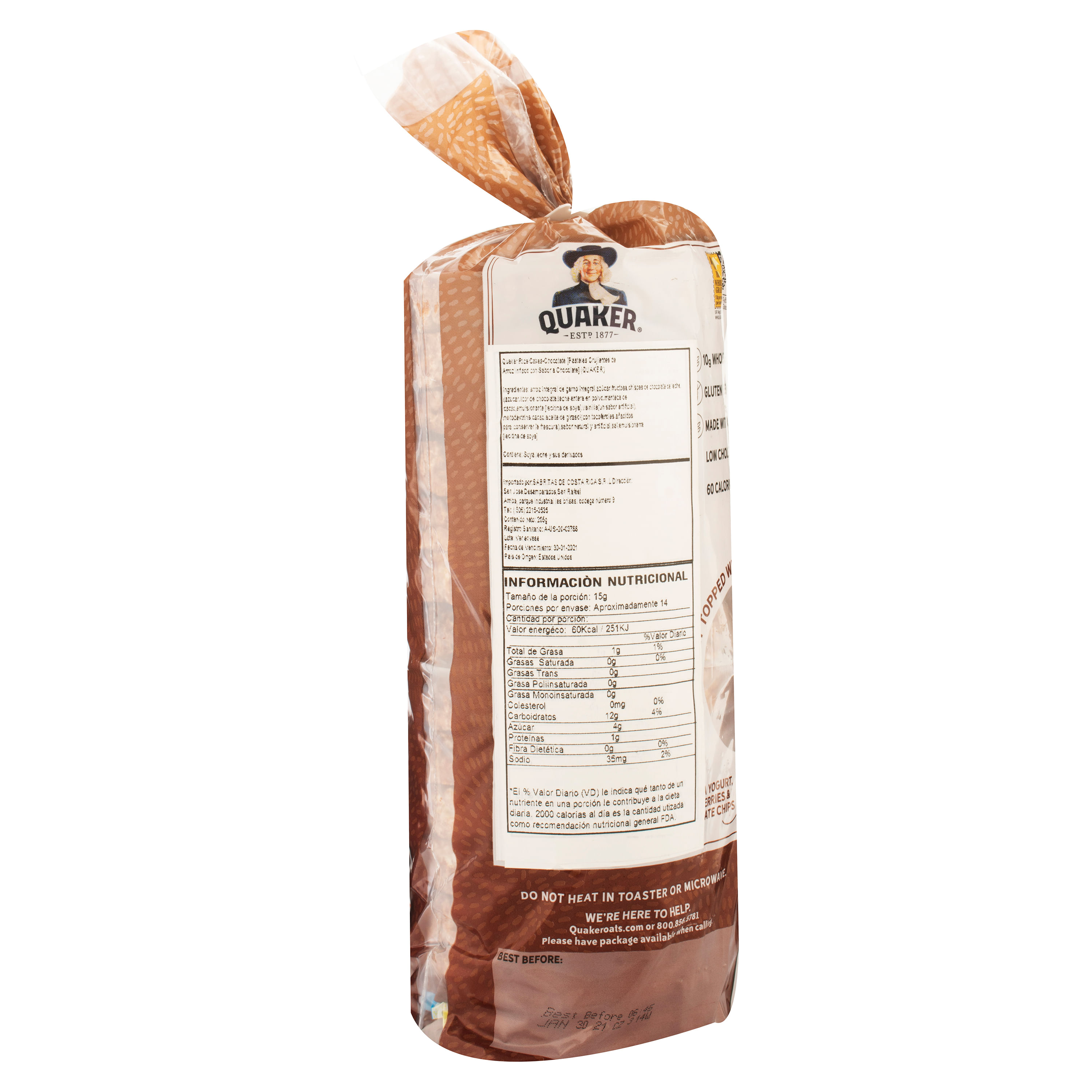 Comprar Pastel de arroz Quaker con chocolate - 205 g | Walmart Costa ...