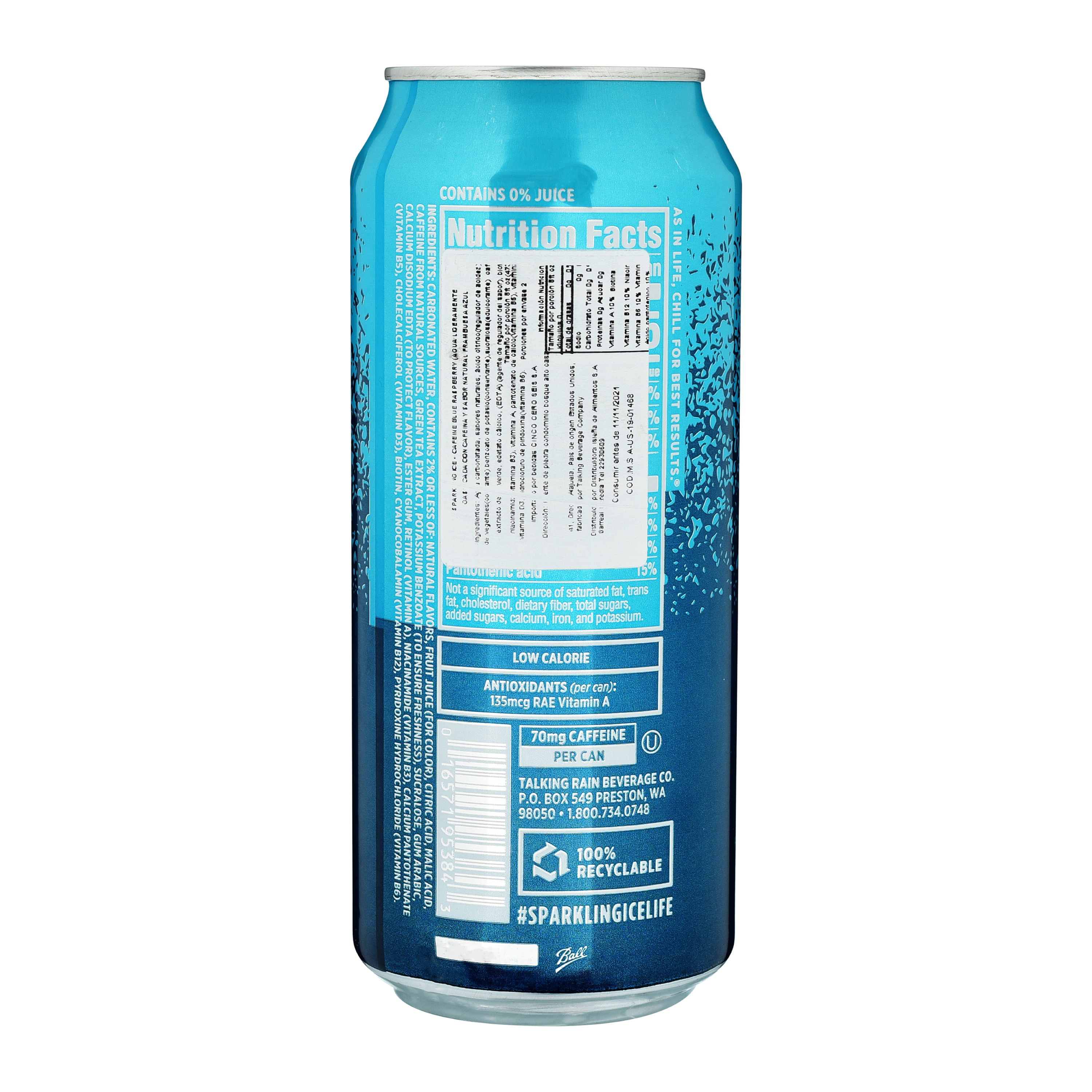 Comprar Agua Sparkling Ice Energetica Blue Rasbe - 473ml | Walmart ...