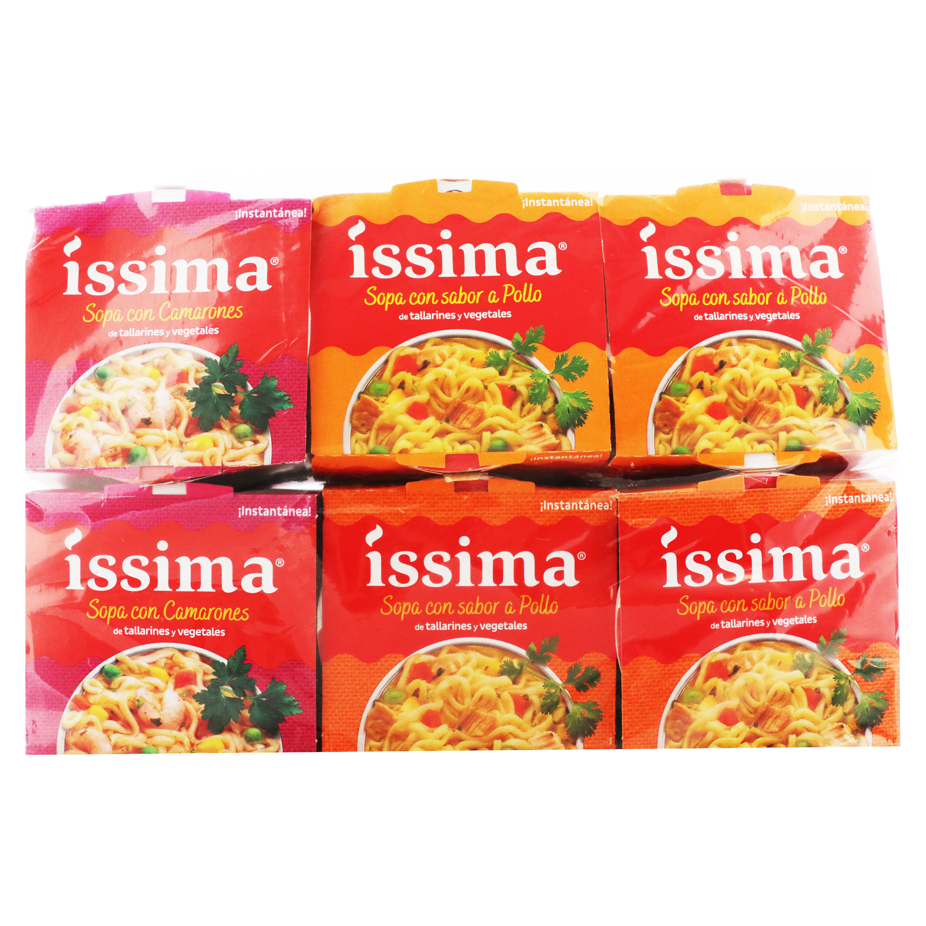 Comprar Sopa instantánea Íssima sabores camarón y pollo 6 pack - 384 g ...