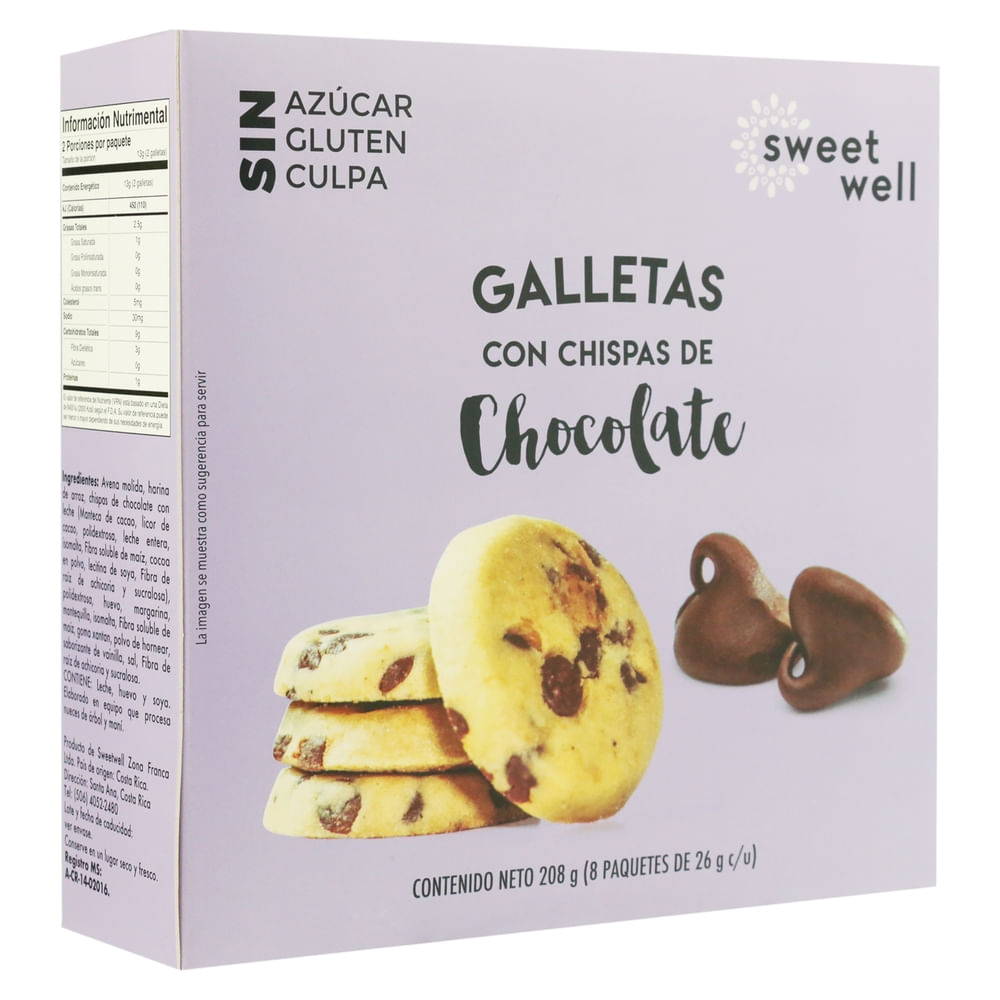 Comprar Galletas con chispas de chocolate Sweetwell sin azúcar ni ...
