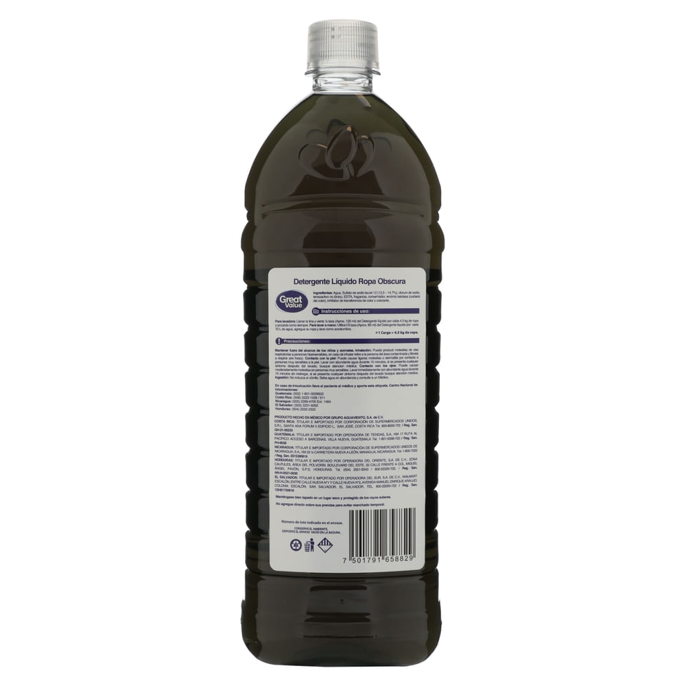 Comprar Detergente Great Value Líquido Ropa Oscura - 1000 ml | Walmart ...