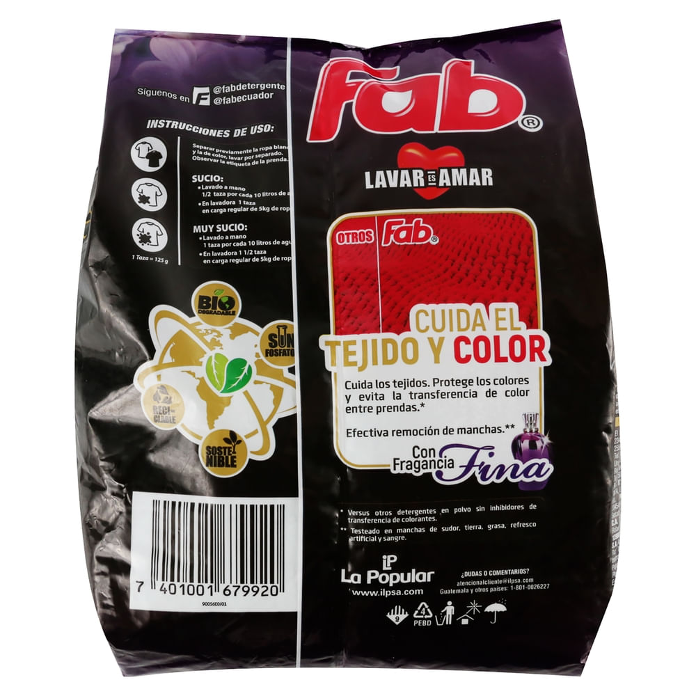 Comprar Detergente en Polvo Fab Luxury Black - 1650 g | Walmart Costa ...