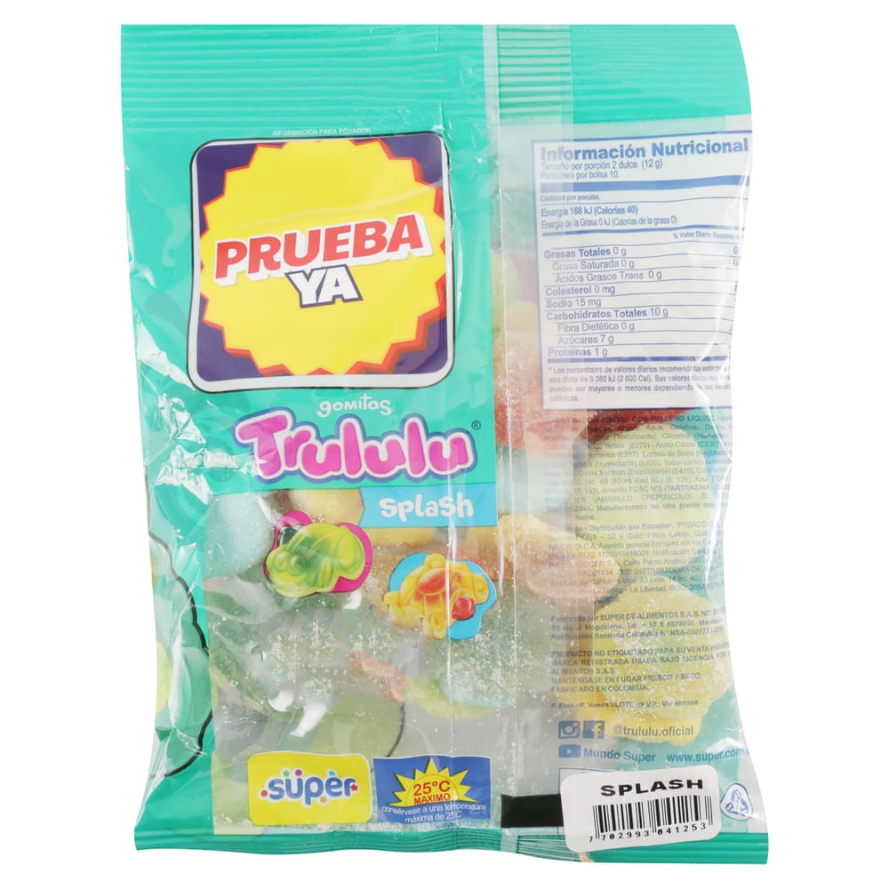 Gomitas Trululu splash bolsa - 120 g - Walmart | Costa Rica