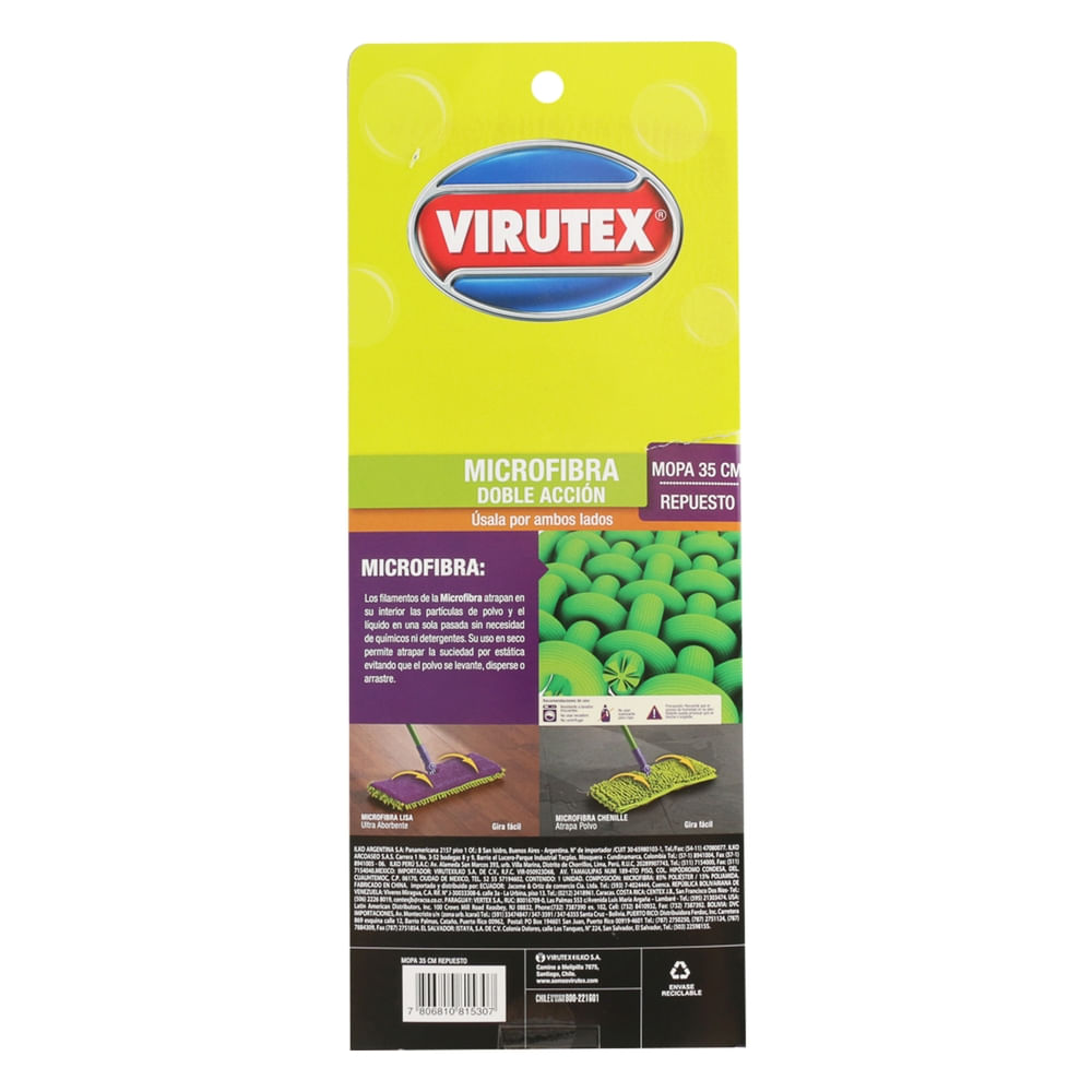 Comprar Mopa Virutex Plana Microfibra Dual | Walmart Costa Rica ...