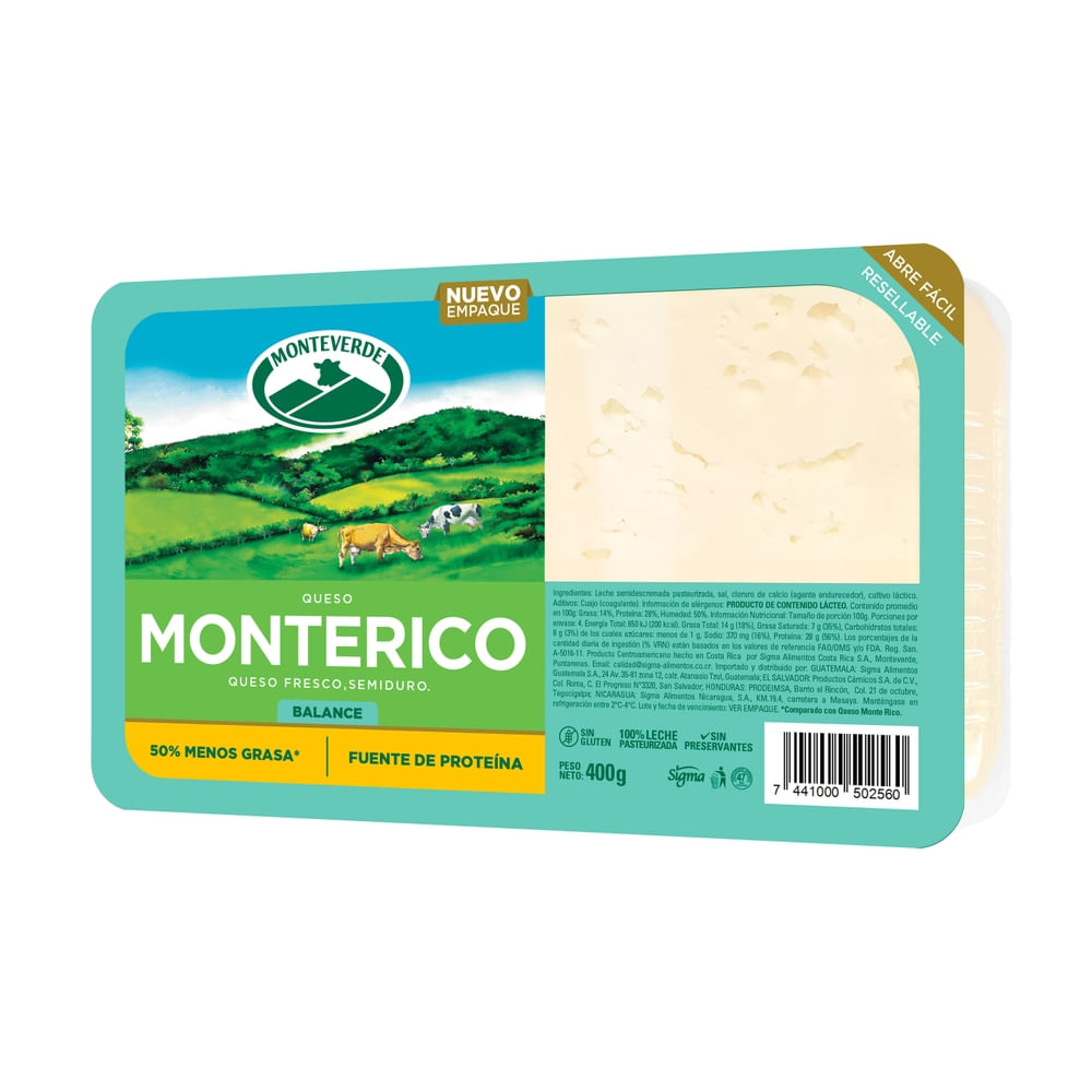 Comprar Queso Monteverde monte rico light - 400 g | Walmart Costa Rica ...