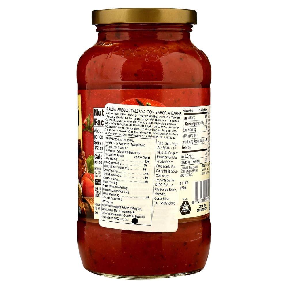 Comprar Salsa Prego De Tomate Carne - 680 g | Walmart Costa Rica ...