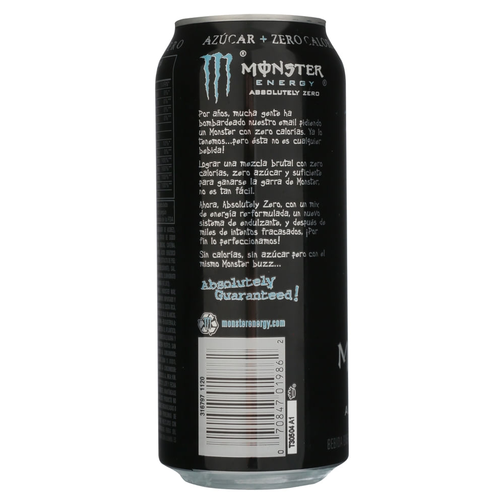 Comprar Bebida Energetica Monster Absolutely Zero - 473 ml | Walmart ...