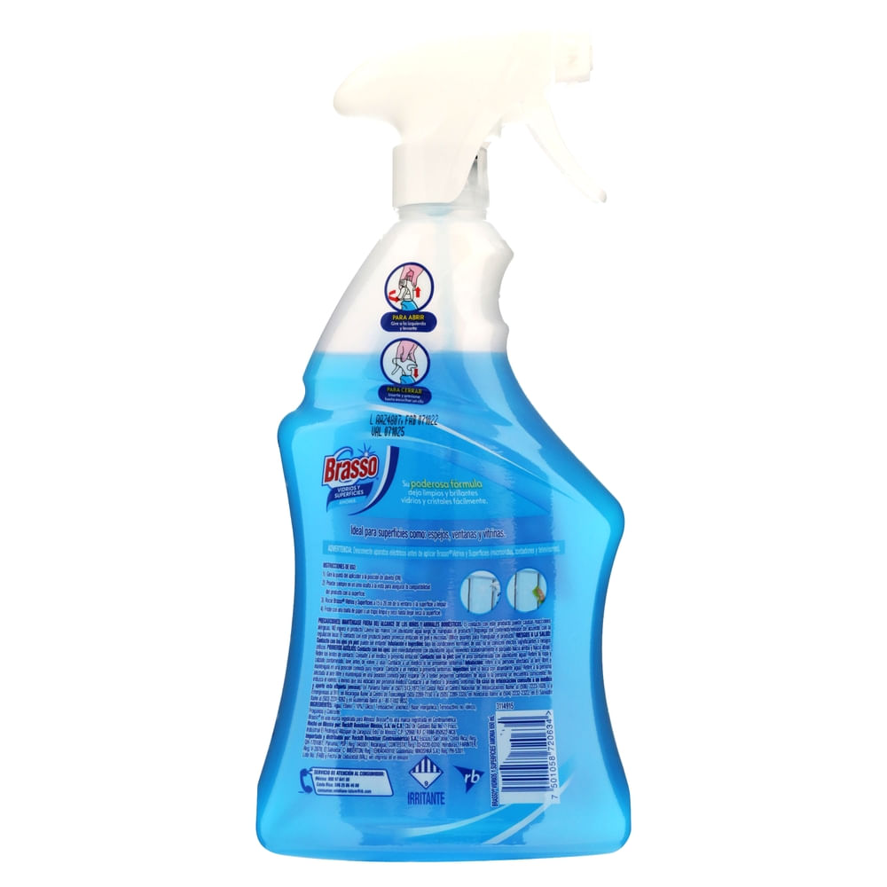 Comprar Limpiador Vidrios Brasso Gold Amonia Rociador -650ml | Walmart ...