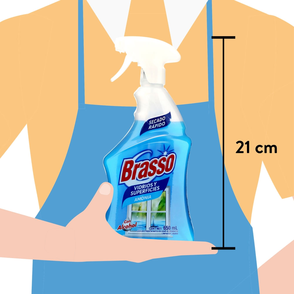 Comprar Limpiador Vidrios Brasso Gold Amonia Rociador -650ml | Walmart ...