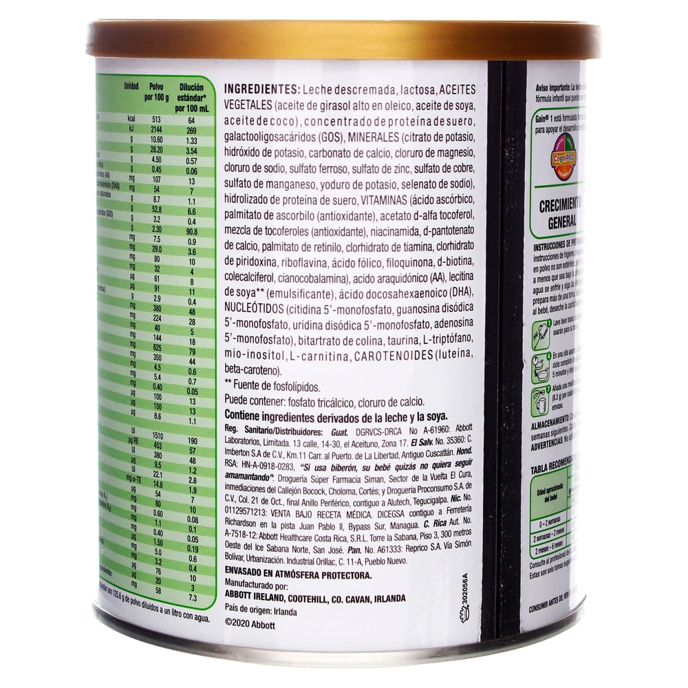 Fórmula infantil Gain 1 de inicio - 400 g - Maxipalí | Costa Rica