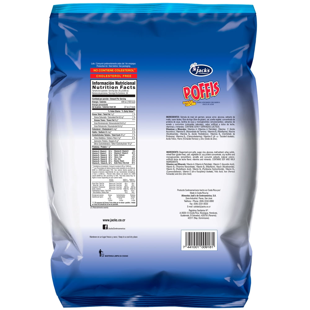 Comprar Jacks cereal poffis 500 gr zipper | Walmart Costa Rica ...
