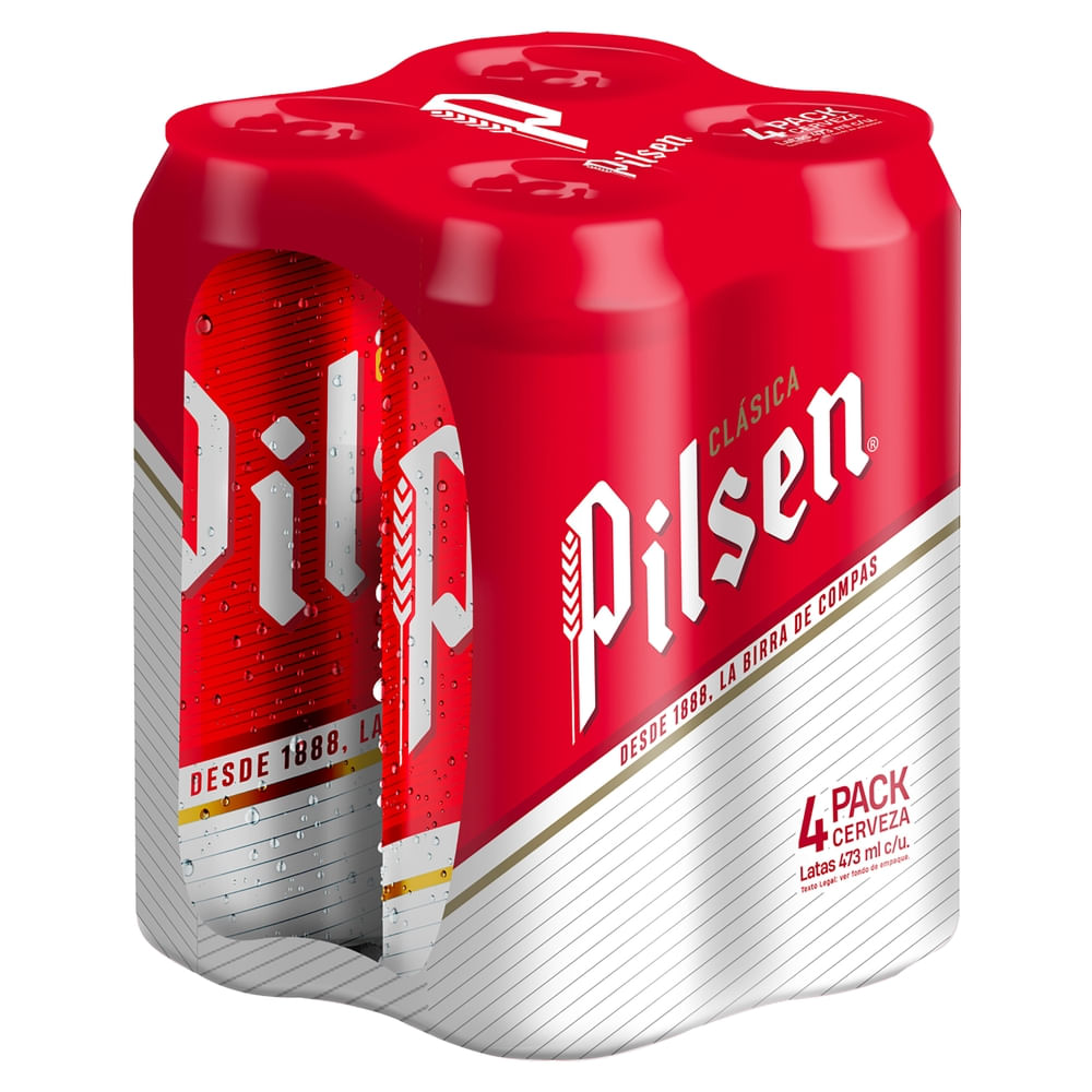Comprar Cerveza Pilsen Clásica Lata 4Pack - 473 ml c/u | Walmart Costa ...