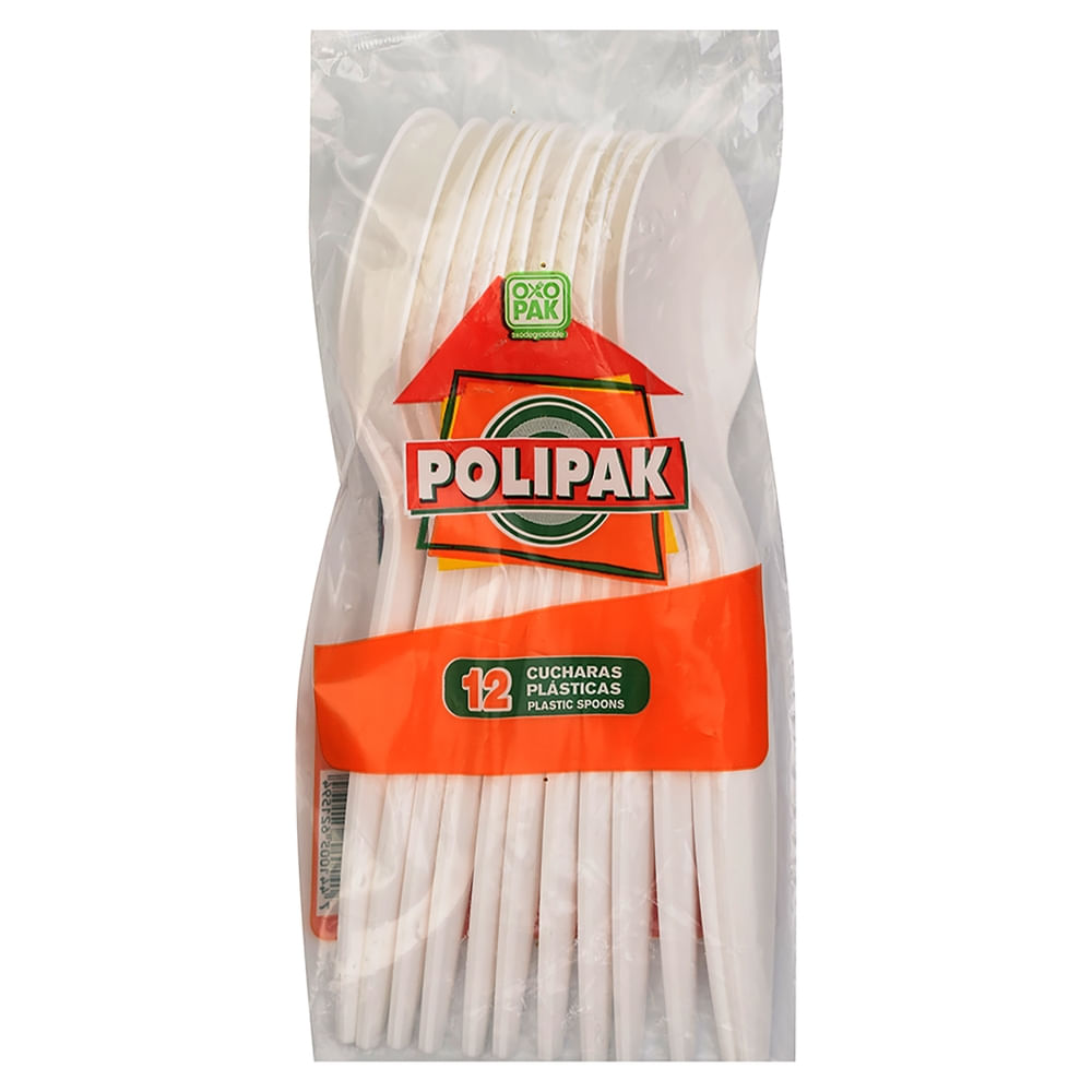 Cuchara Polipak desechable blanca – 12 Uds - Maxipalí | Costa Rica