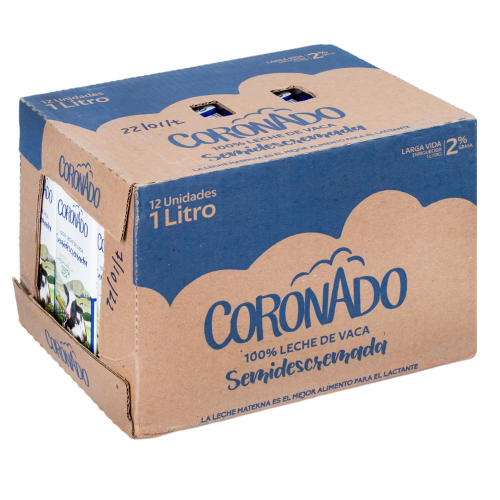 Leche Coronado líquido semidescremada 12 pack - 12000 ml - Walmart ...