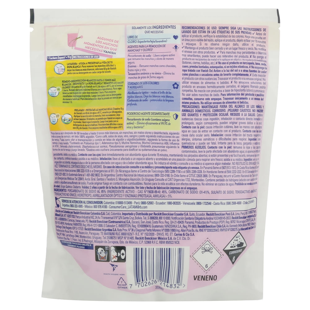 Comprar Quitamanchas Vanish Polvo Blanco Doypack -450gr | Walmart Costa ...