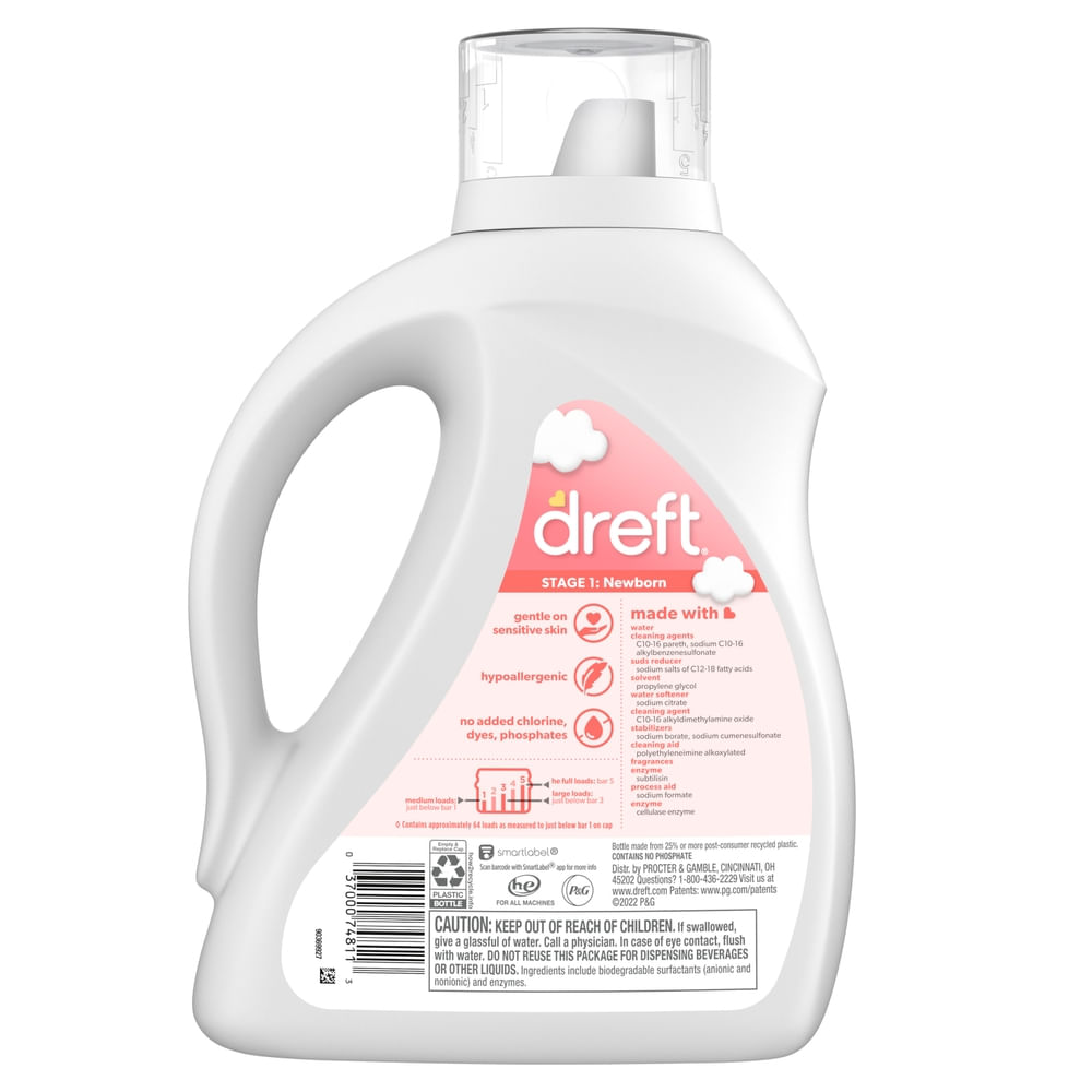 Comprar Detergente Líquido Dreft Newborn, Hipoalergénico Para Ropa De ...