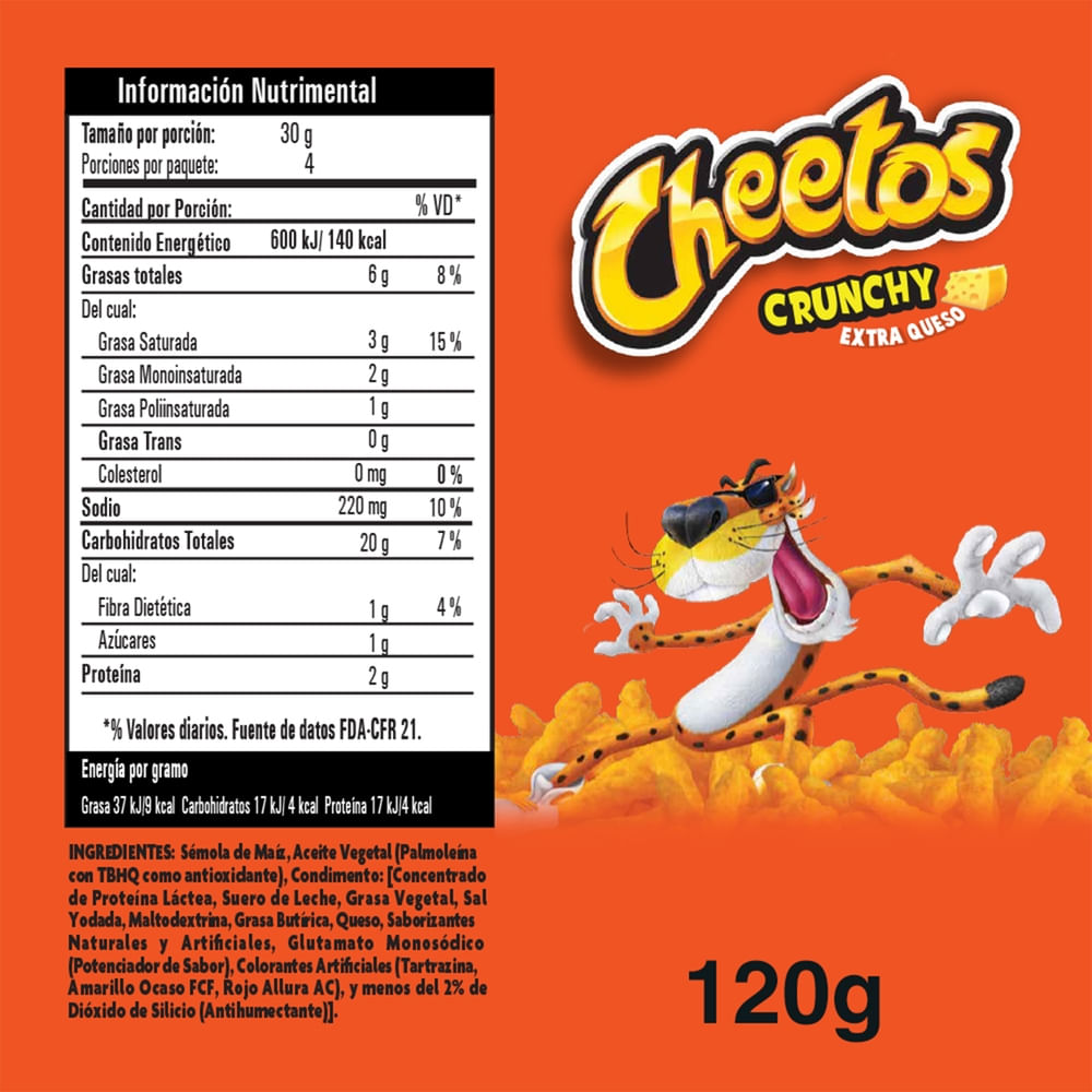 Comprar Cheetos Crunchy Extra Queso -120gr | Walmart Costa Rica ...