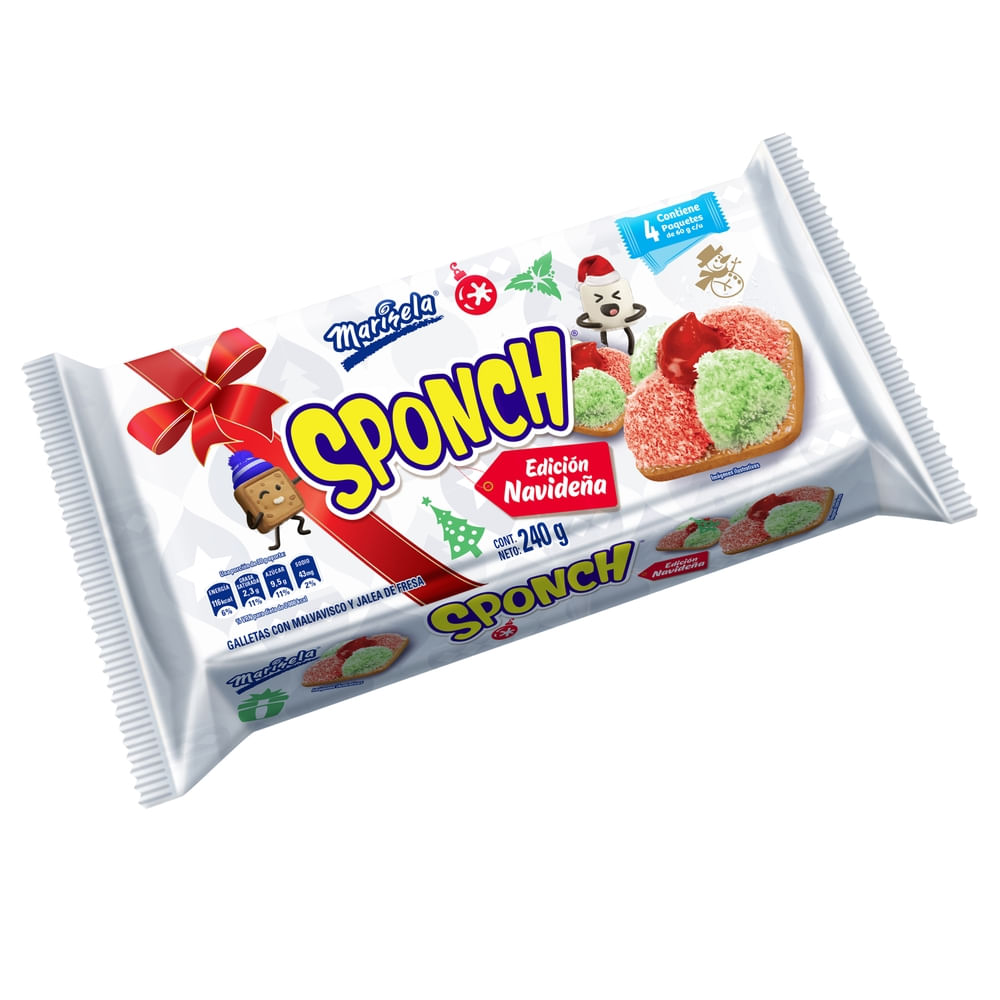 Comprar Galleta Sponch Marinela Navidad, Con Malvadisco Y Jalea De ...