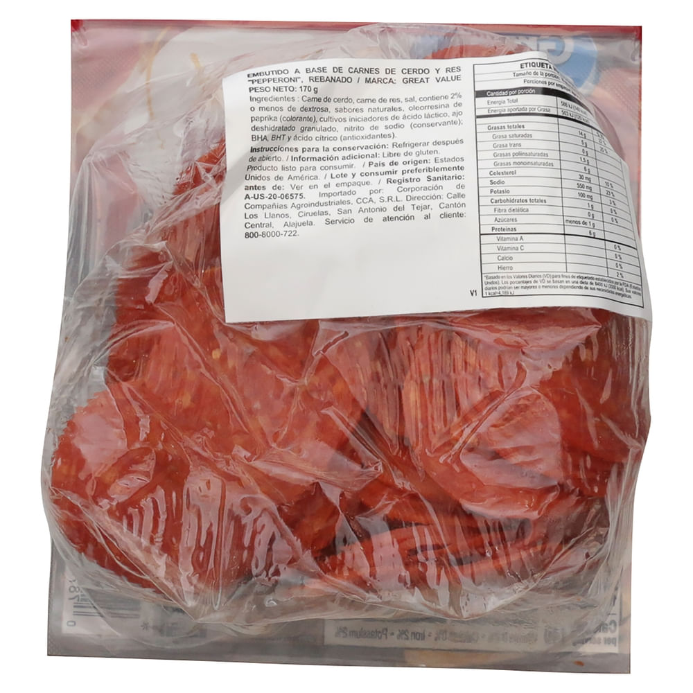 Comprar Pepperoni Great Value Original En Rodajas - 170 g | Walmart ...