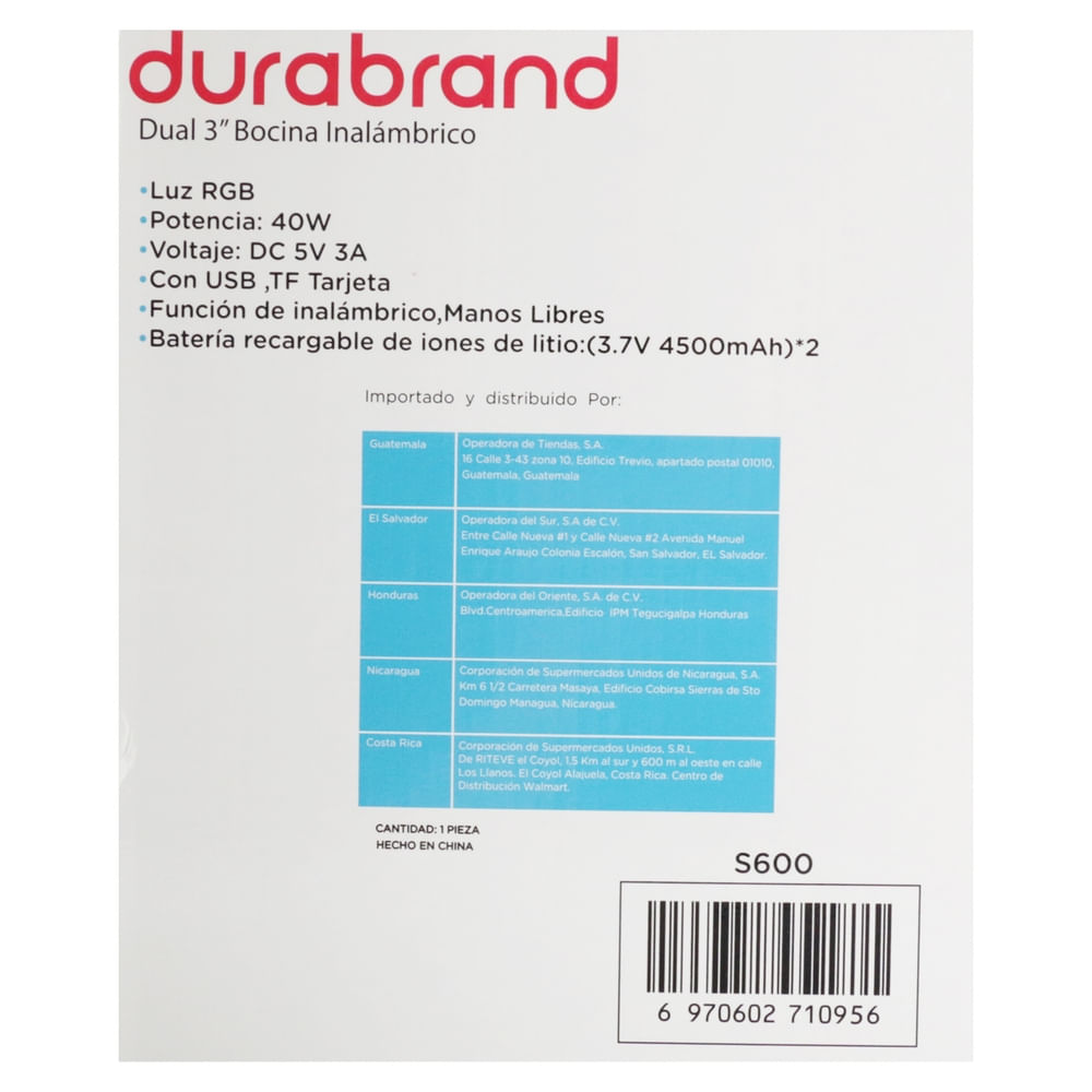 Comprar Bocina Durabrand Dual3 40w 8000w Outdoor | Walmart Costa Rica ...