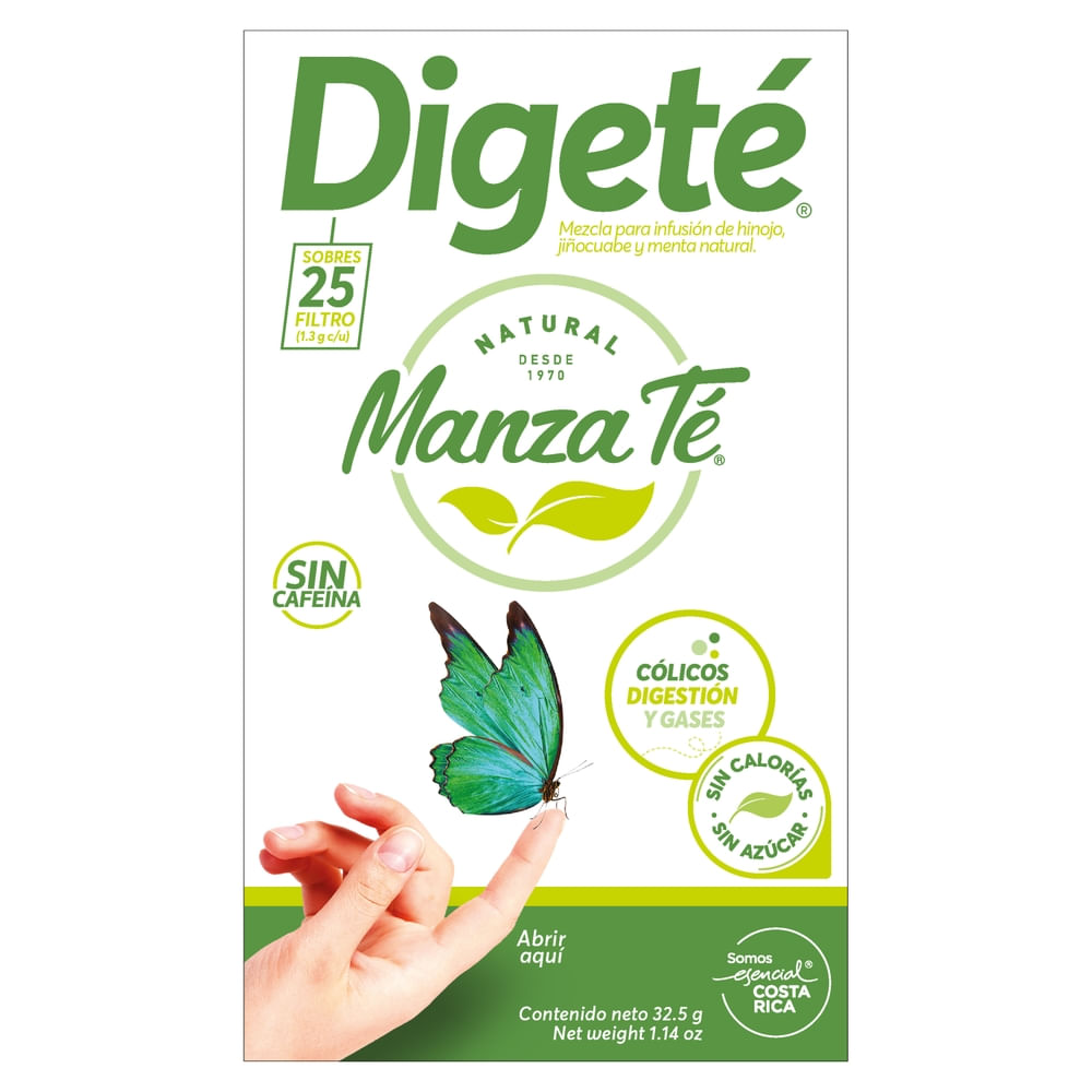 Comprar Té digeté ayuda a la digestión Manzaté caja 25 Uds - 32.5 g | Walmart Costa Rica ...