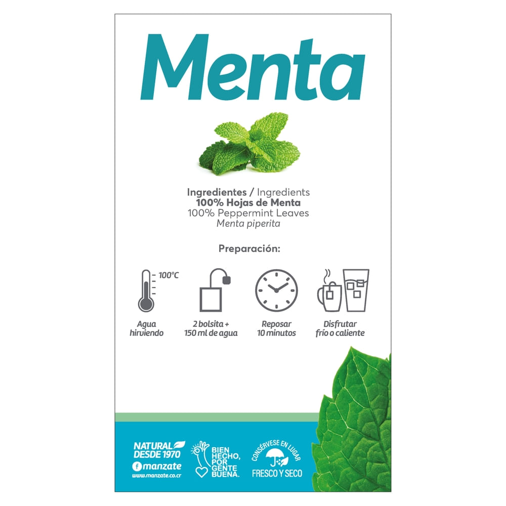 Comprar Té menta ManzaTé caja 25 Uds - 32.5 g | Walmart Costa Rica ...