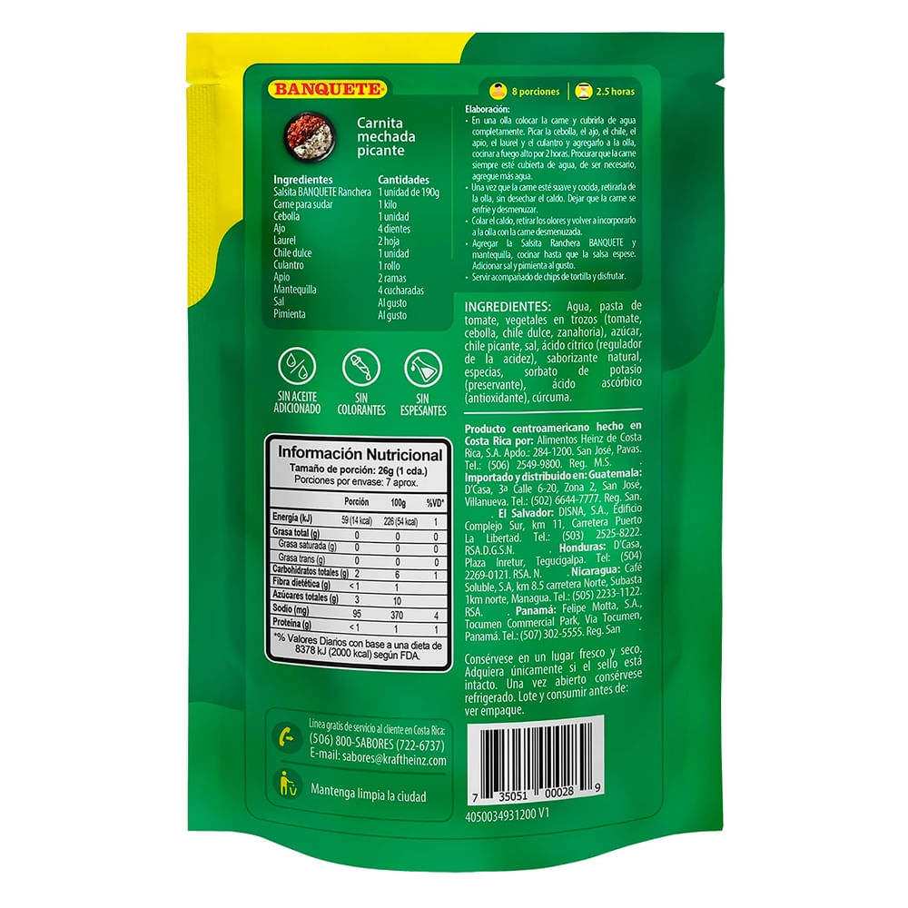 Comprar Salsita Tomate Ranchera Banquete Doypack - 190g | Walmart Costa ...