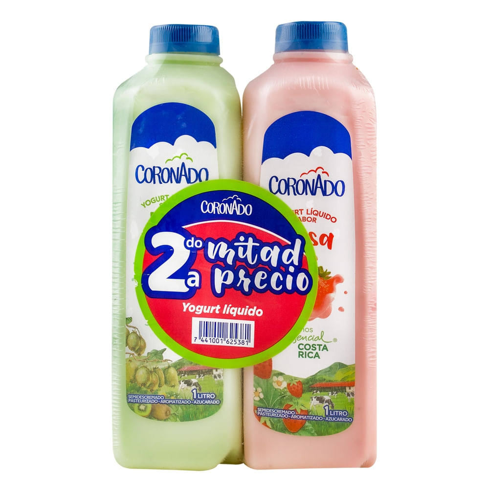 Comprar Yogurt Coronado Fresa Y Kiwi 2 Pack - 1Lt | Walmart Costa Rica ...