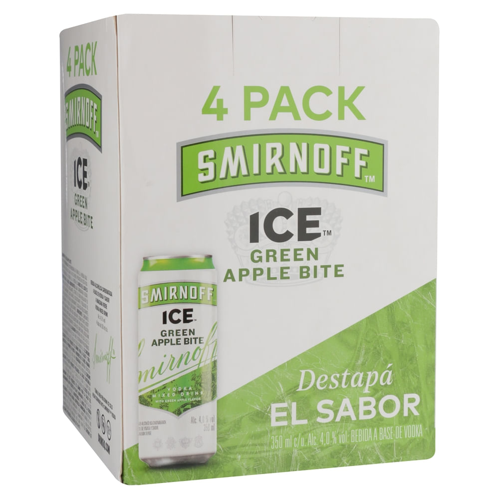 Comprar 4 Pack Bebida Alcohólica Saborizada Smirnoff Ice Green Apple ...