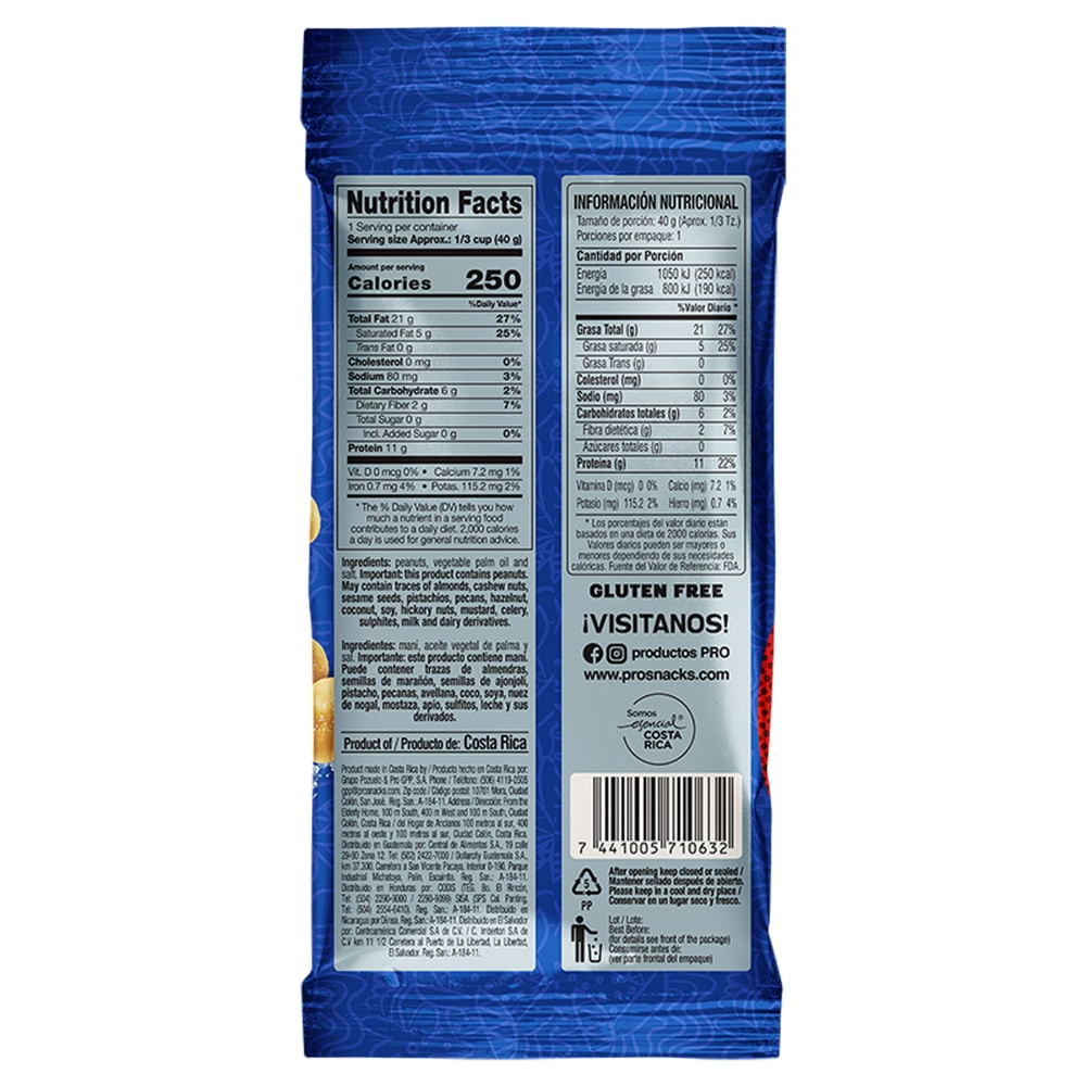 Comprar Maní Pro salado paquete -40 g | Walmart Costa Rica - Maxipalí ...