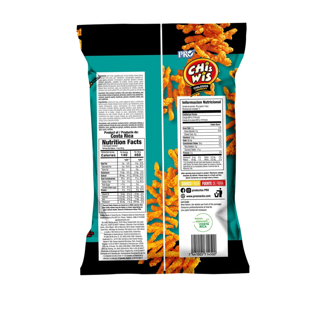 Comprar Snack Pro Chiswis Chilosos -120 g | Walmart Costa Rica ...