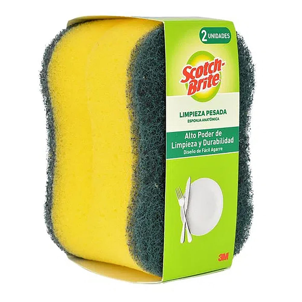Comprar Esponja Scotch Brite Doble Uso Anatómica - 2 Uds | Walmart ...