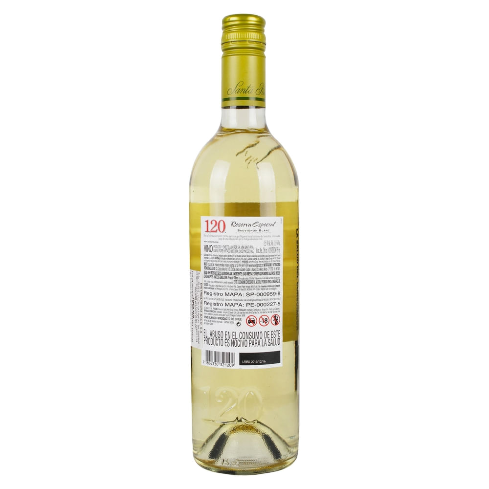 Comprar Vino Santa Rita blanco 120 sauvignon - 750 ml | Walmart Costa ...